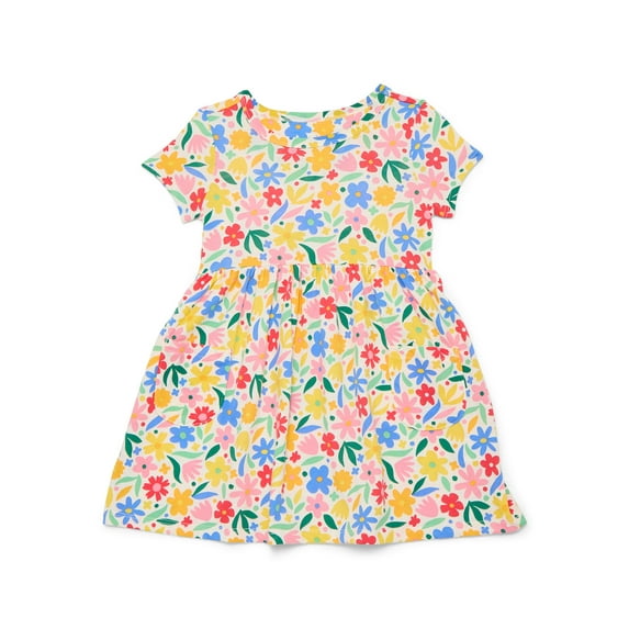 Wonder Nation Baby and Toddler Girls Play Dress with Short Sleeves ...