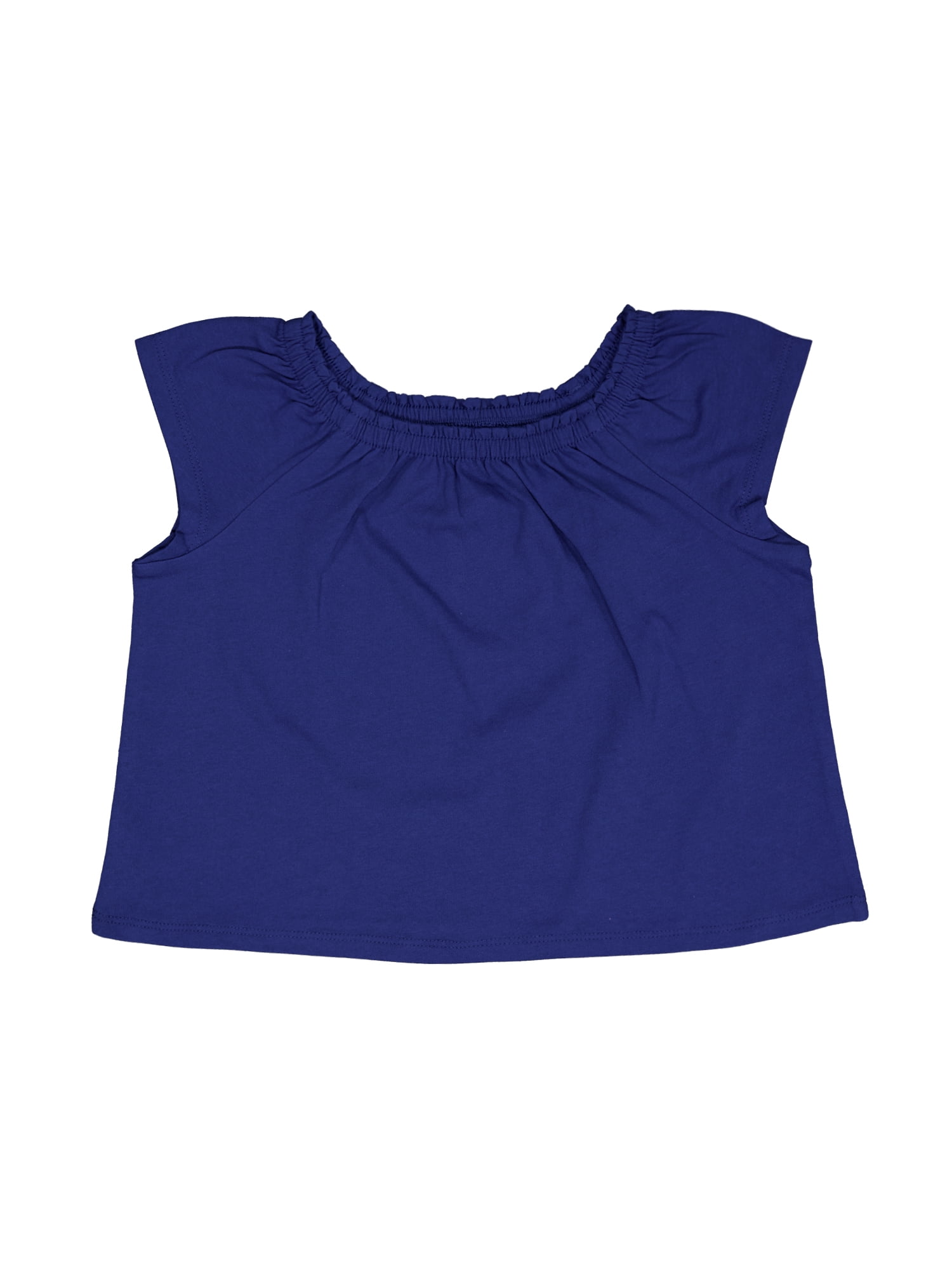 Wonder Nation Girls Elastic Neckline Knit Top, Sizes 4-18 & Plus ...