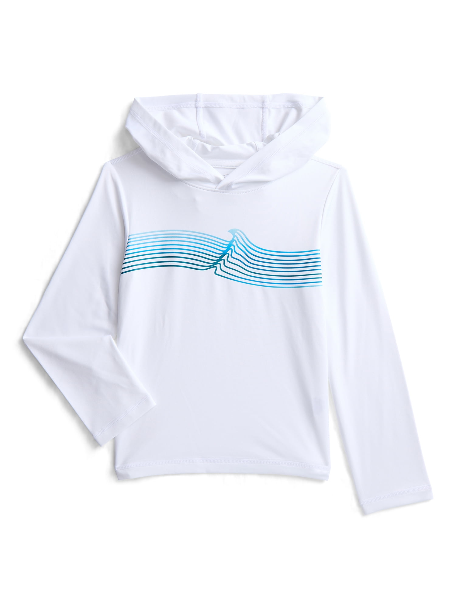 Wonder Nation Boys Hooded Rash Guard with Long Sleeves, Sizes 4-18 ...