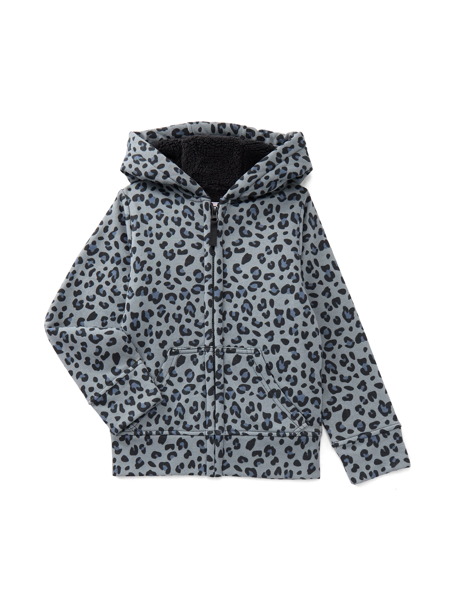 Wonder Nation Girls Kids Tough Fully Lined Zip Hoodie Jacket, Sizes 4 ...