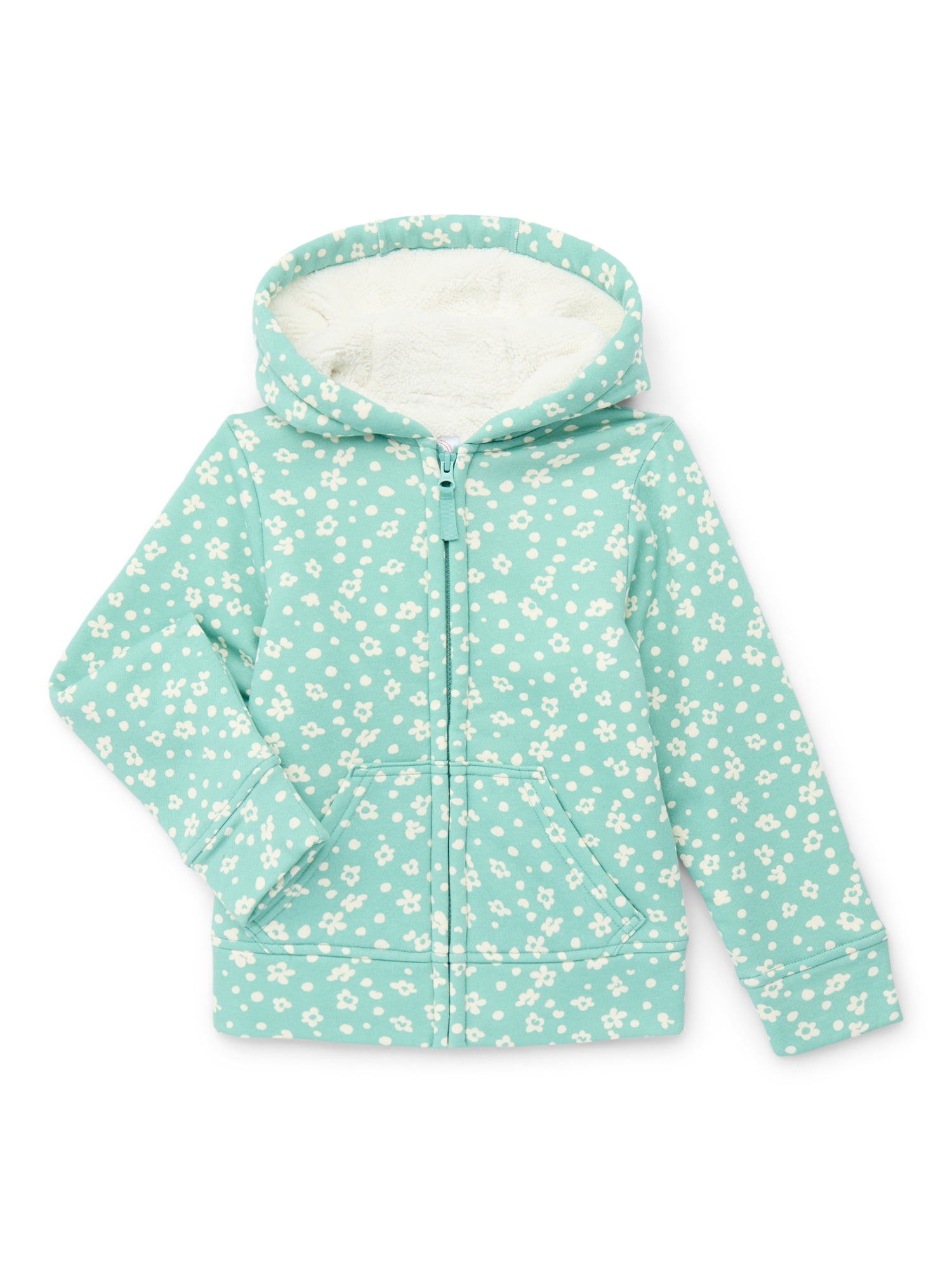 Wonder Nation Girls Kids Tough Fully Lined Zip Hoodie Jacket, Sizes 4 ...