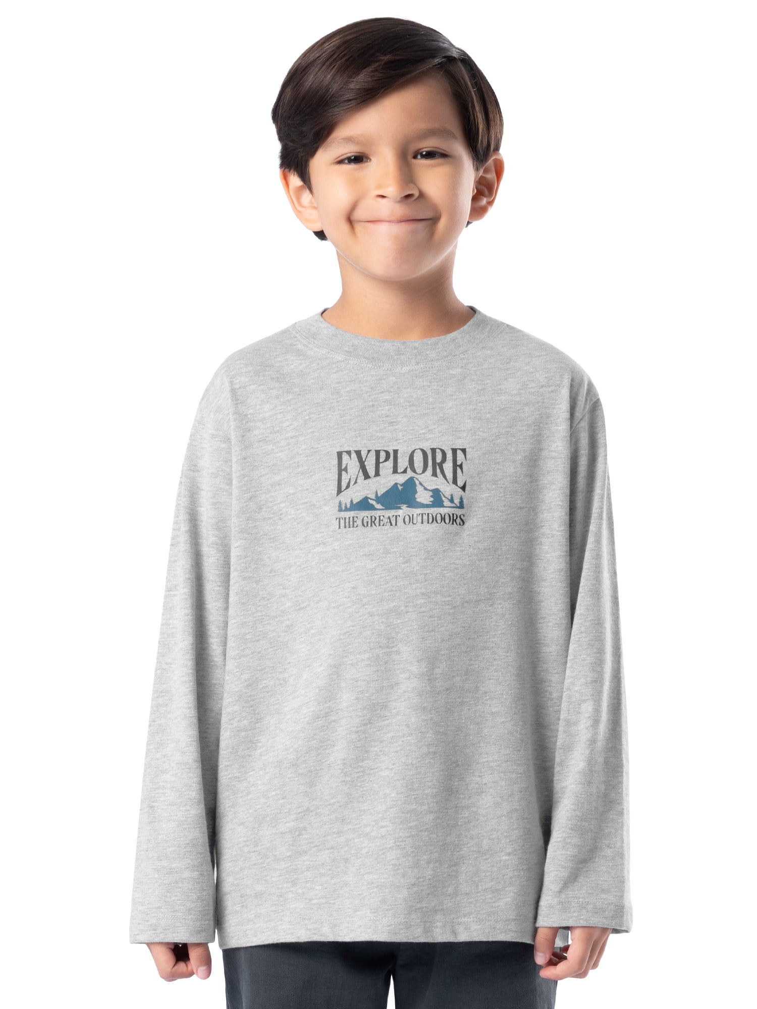 Wonder Nation Boy's Long Sleeve Elevated Graphic T-Shirt, Sizes 4-18 & Husky - Walmart.com