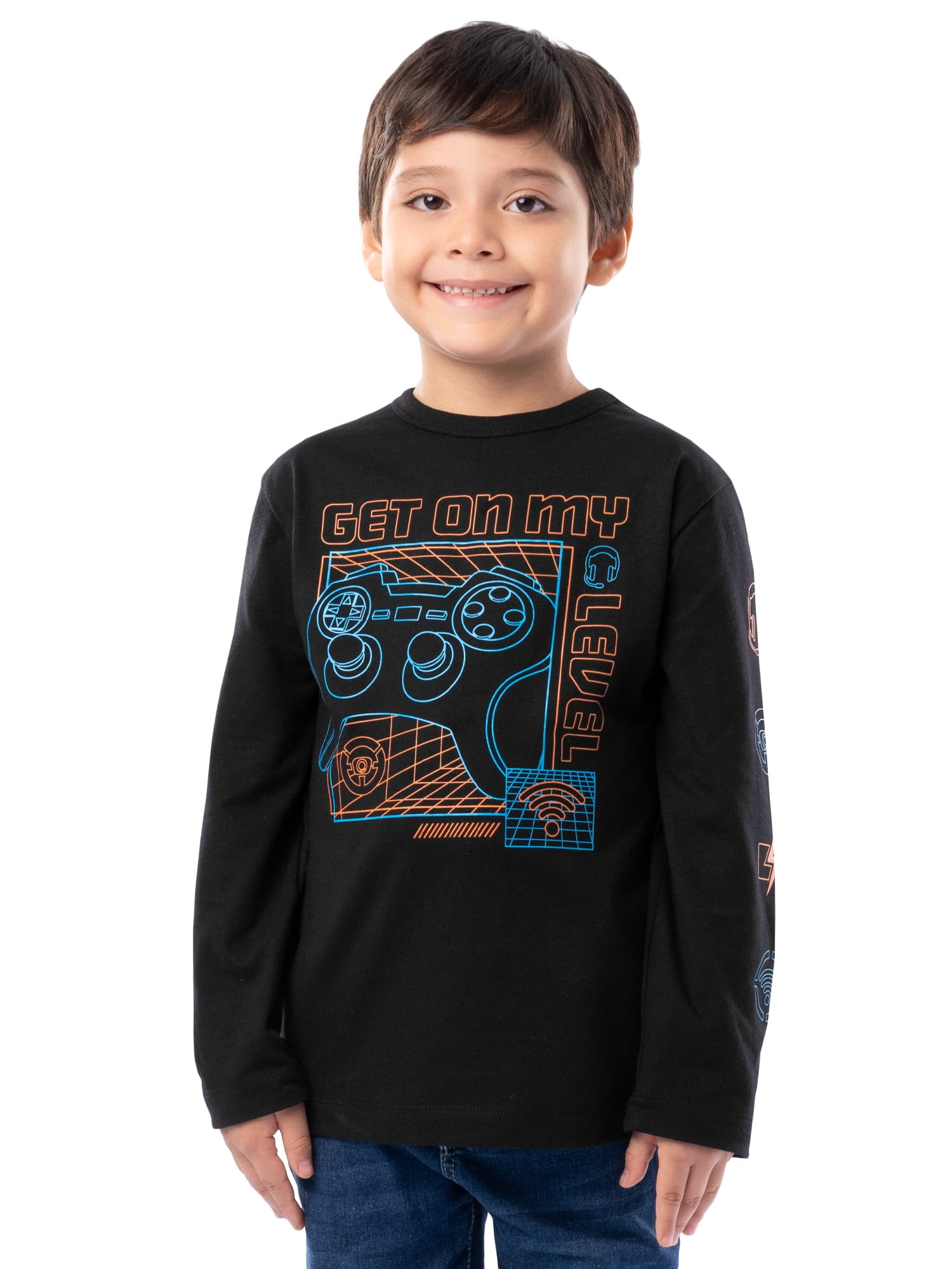 Wonder Nation Boys Long Sleeve Elevated Graphic T-Shirt, Sizes 4-18 ...