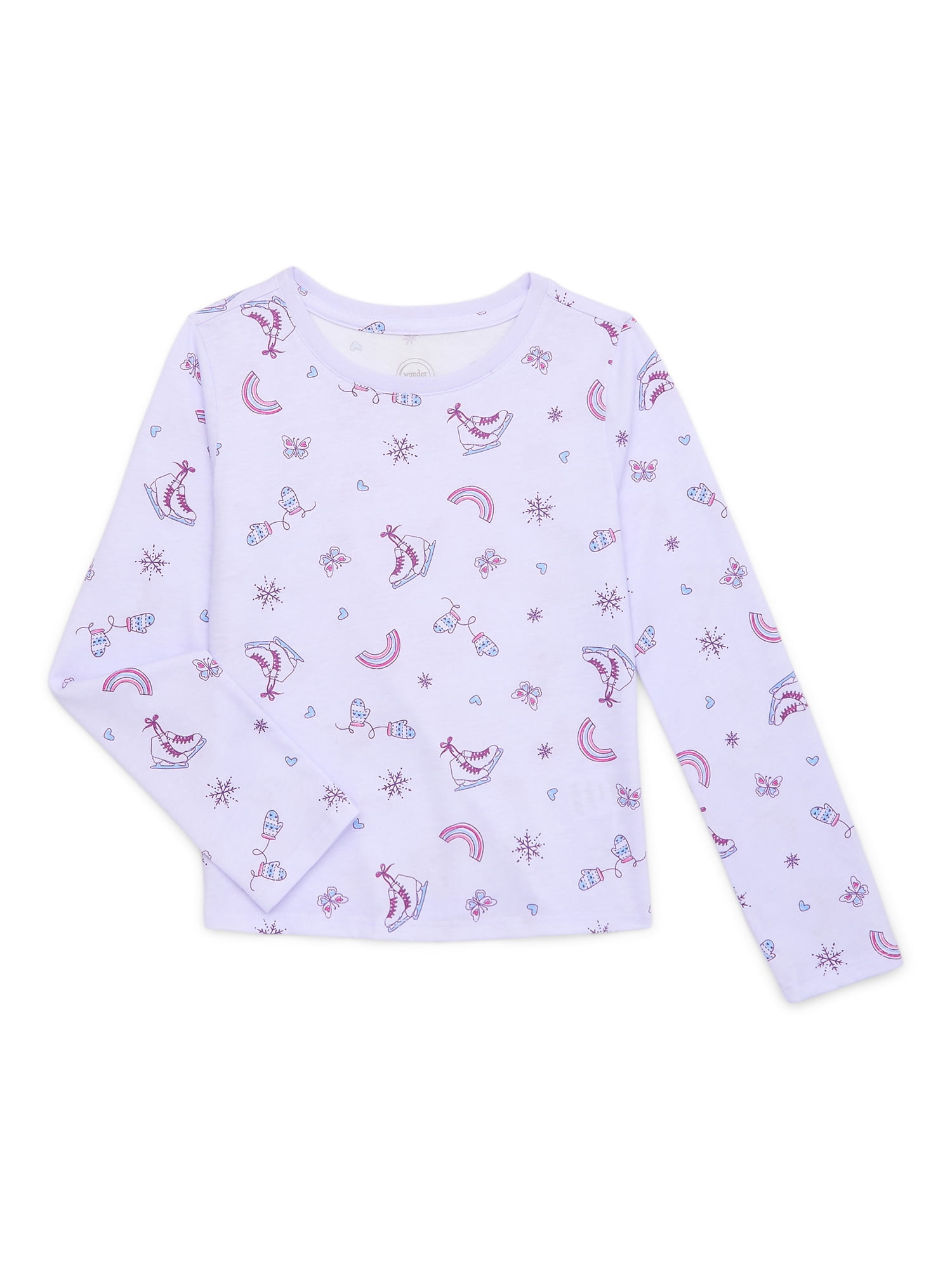 Wonder Nation Girls Kid Tough Tee with Long Sleeves, Sizes 4-18 & Plus ...