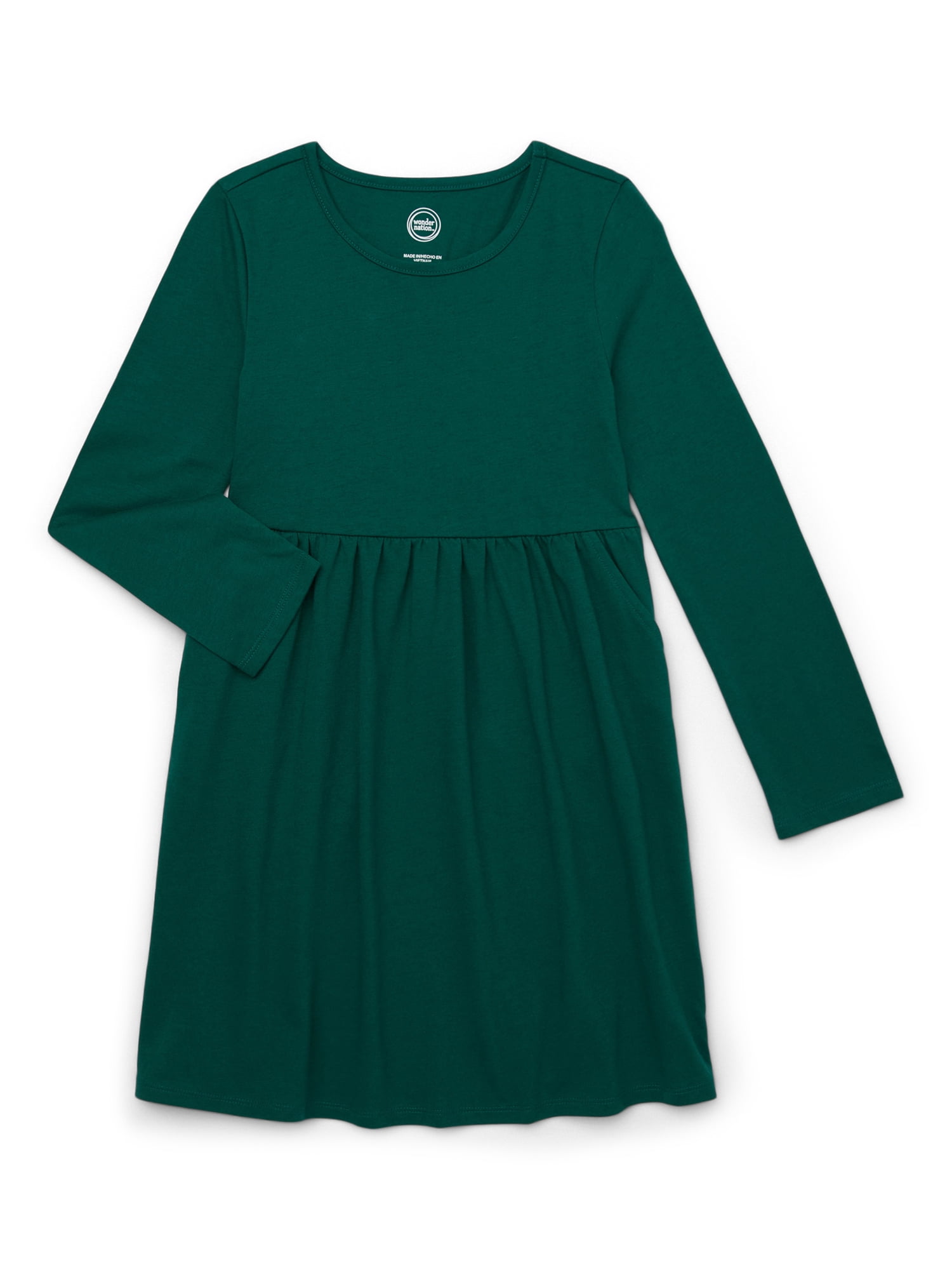 Wonder Nation Girls Long Sleeve Play Dress, Sizes 4-18 & Plus - Walmart.com