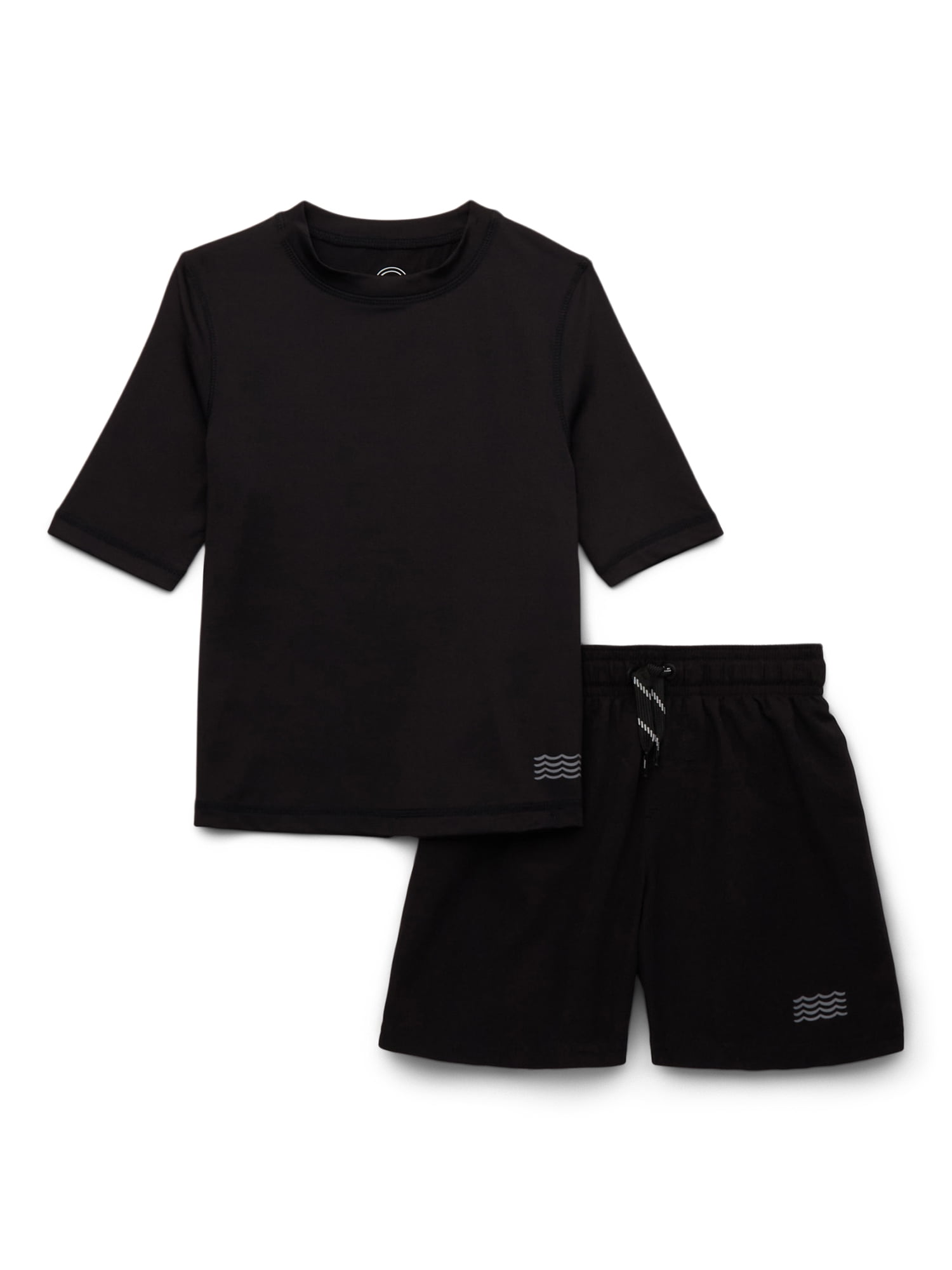 Wonder Nation Boys Short Sleeve Rashguard and Swim Trunks Set, 2-Piece ...