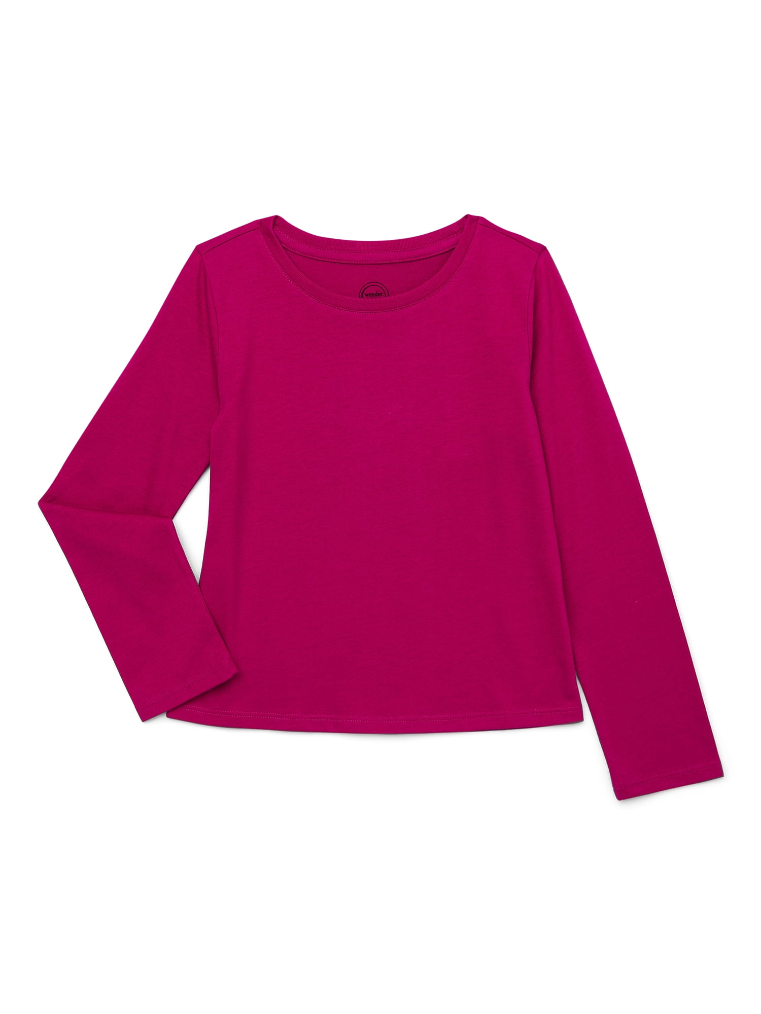 Wonder Nation Girls Kid Tough Tee with Long Sleeves, Sizes 4-18 & Plus ...