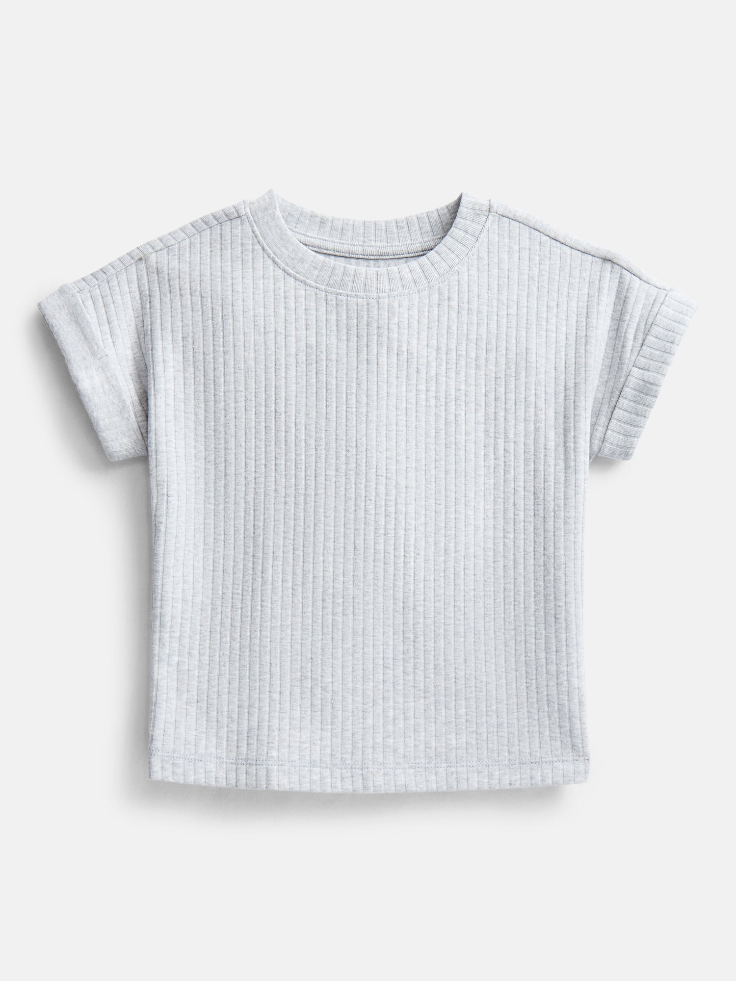 Wonder Nation Girls' Ribbed Knit Top with Short Sleeves, Sizes 4-18 ...