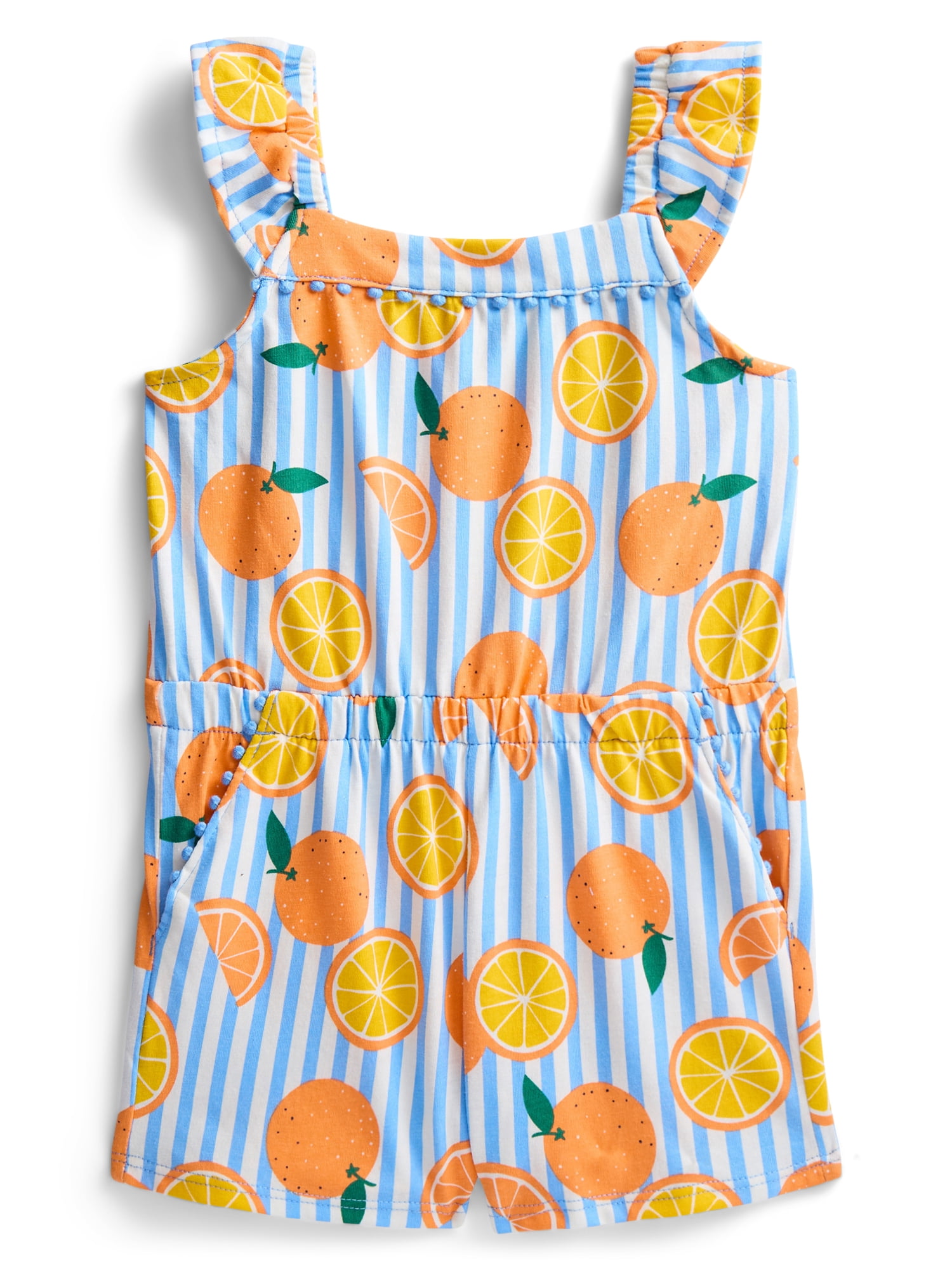 Wonder Nation Toddler Girls Ruffle-Strap Romper, Sizes 12M–5T - Walmart.com
