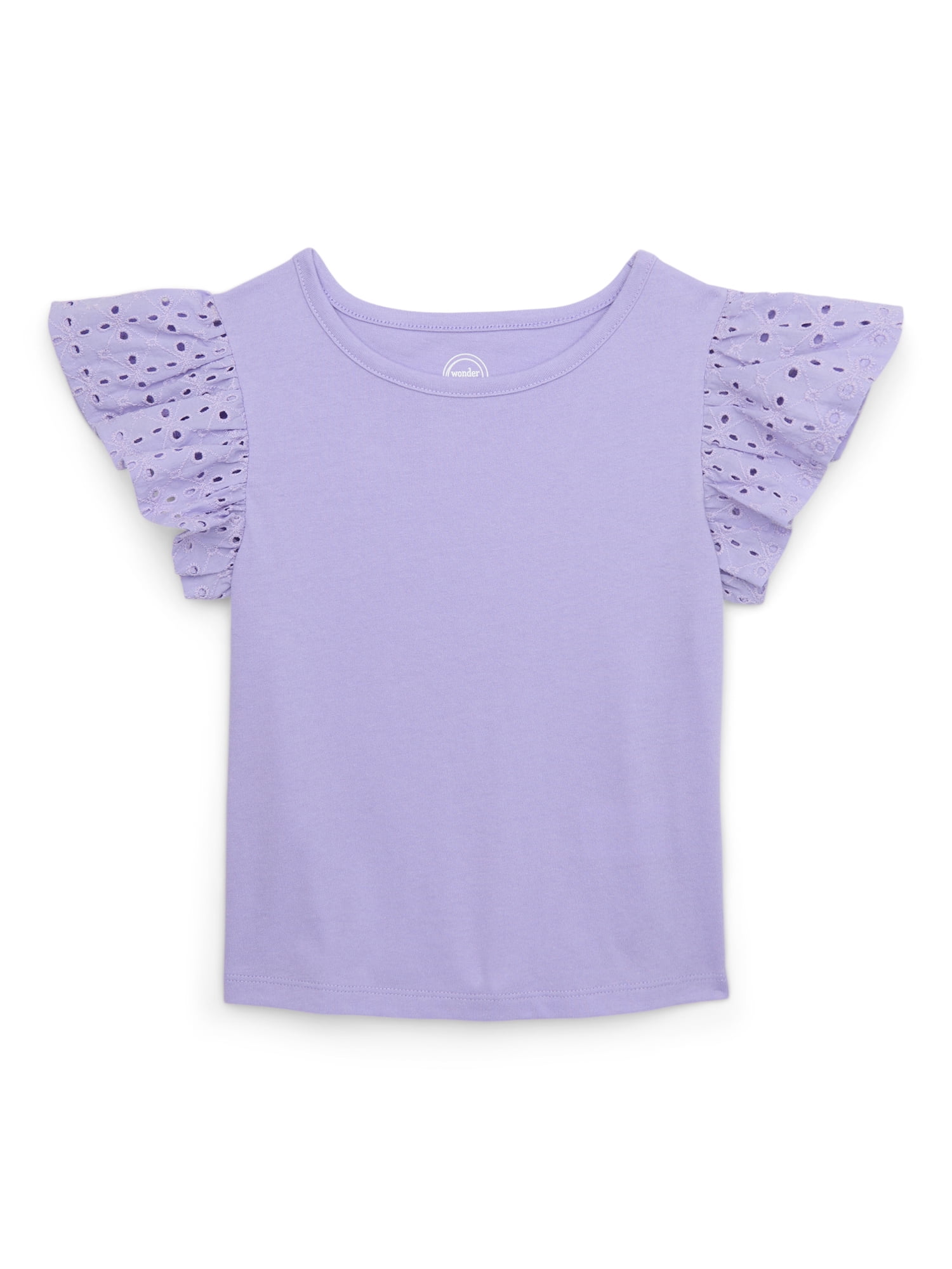 Wonder Nation Girls Eyelet Sleeve Top, Sizes 4-18 & Plus - Walmart.com