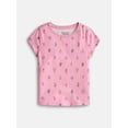 Wonder Nation Girls Kid Tough Tee with Short Sleeves, Sizes 4-18 & Plus ...