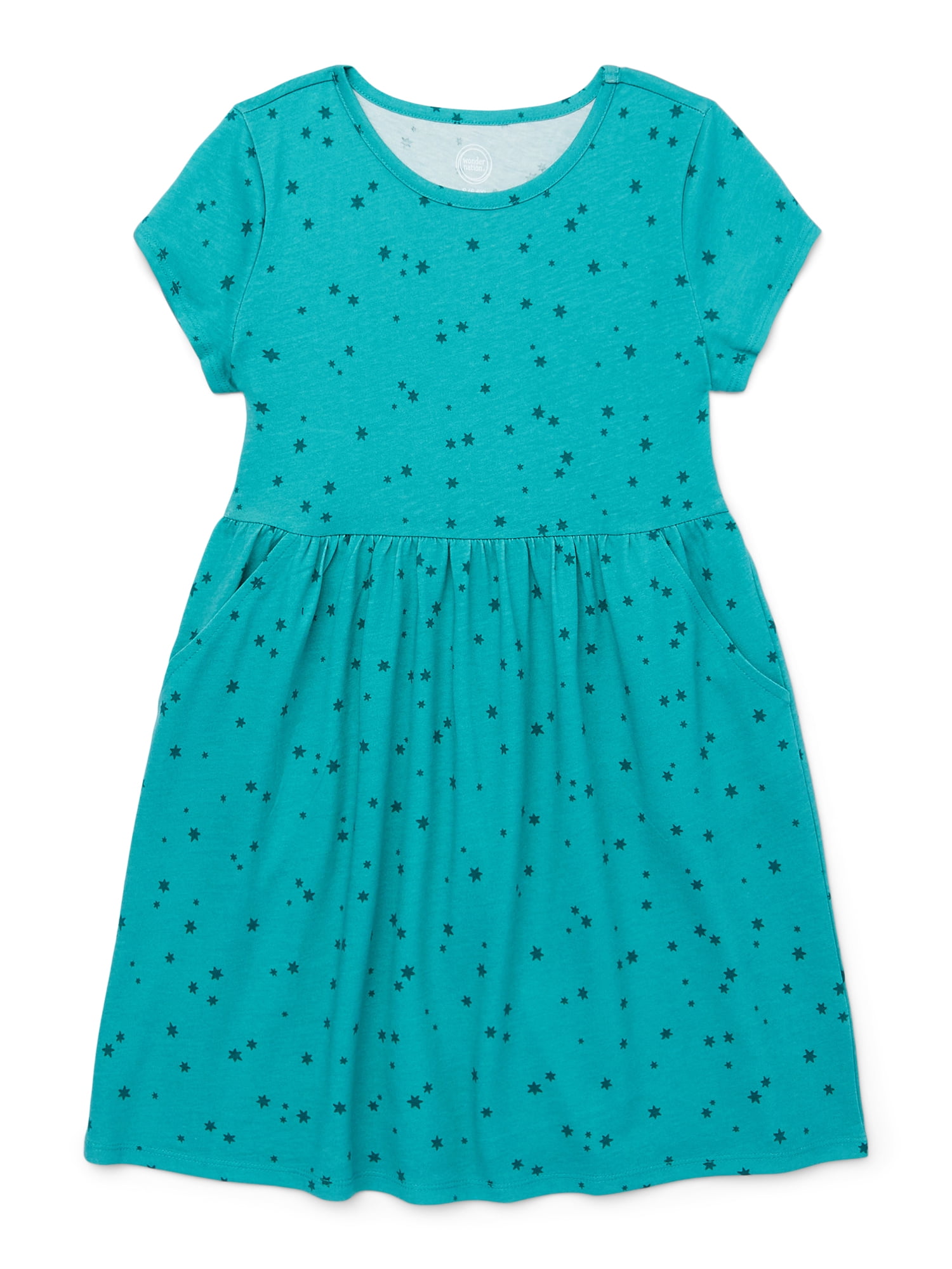 Wonder Nation Girls Play Dress with Short Sleeves, Sizes 4-18 & Plus ...