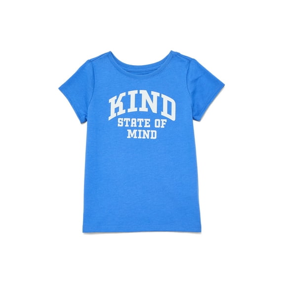 Wonder Nation Toddler Girls Tee with Short Sleeves, Sizes 18M-5T ...