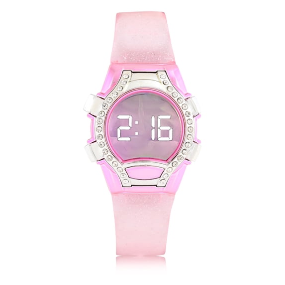 Wonder Nation Kids Flashing Lights LED Watch with Glitter Strap ...