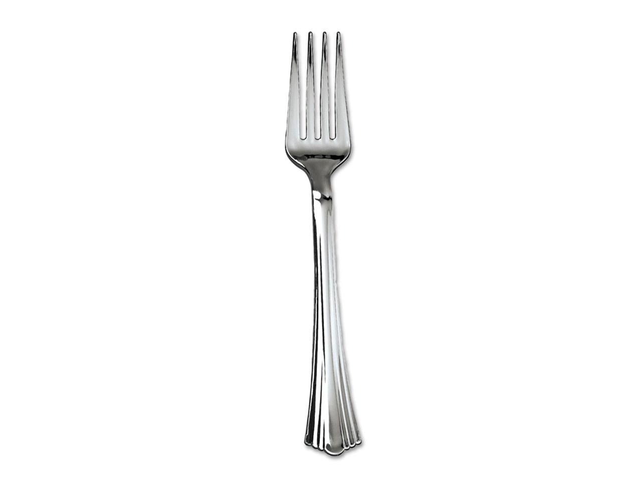 WNA Heavyweight Plastic Forks Reflections Design Silver 600/Carton ...