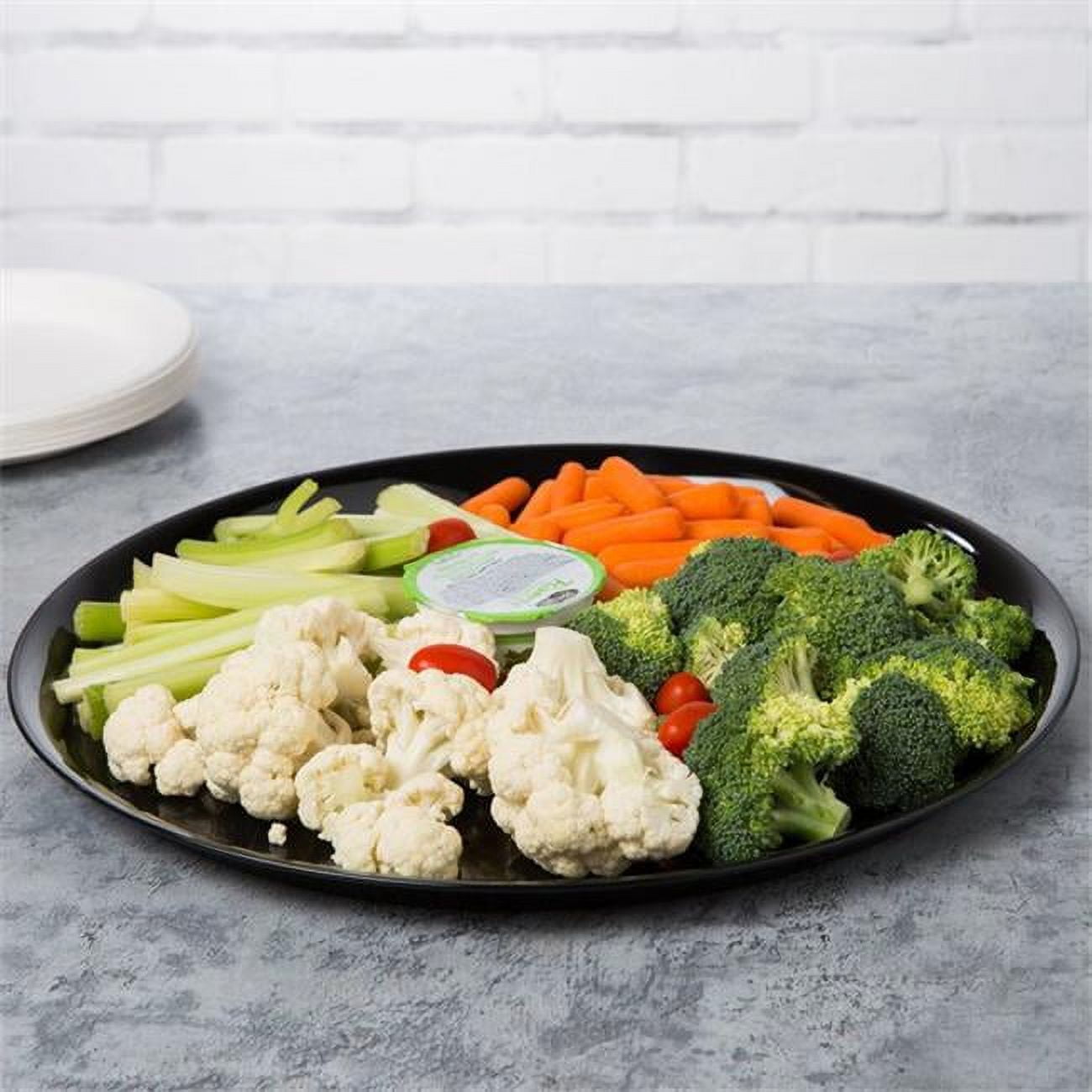 WNA Comet A918BL25 18 in. Checkmate Black Round Catering Tray - Case of ...