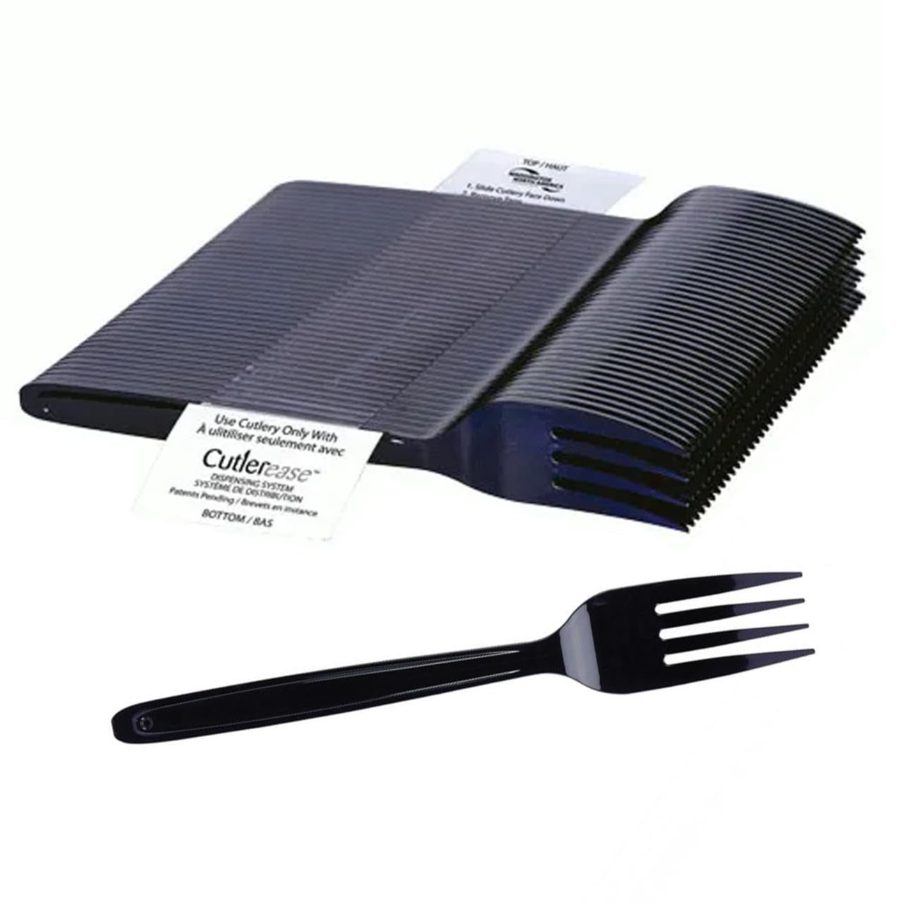 WNA Cutlerease Black Plastic DEF29 Fork Refill, Bulk Pack of 960 Forks, For Use With Cutlerease ...