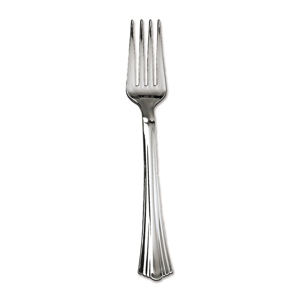WNA Heavyweight Plastic Forks Reflections Design Silver 600/Carton ...