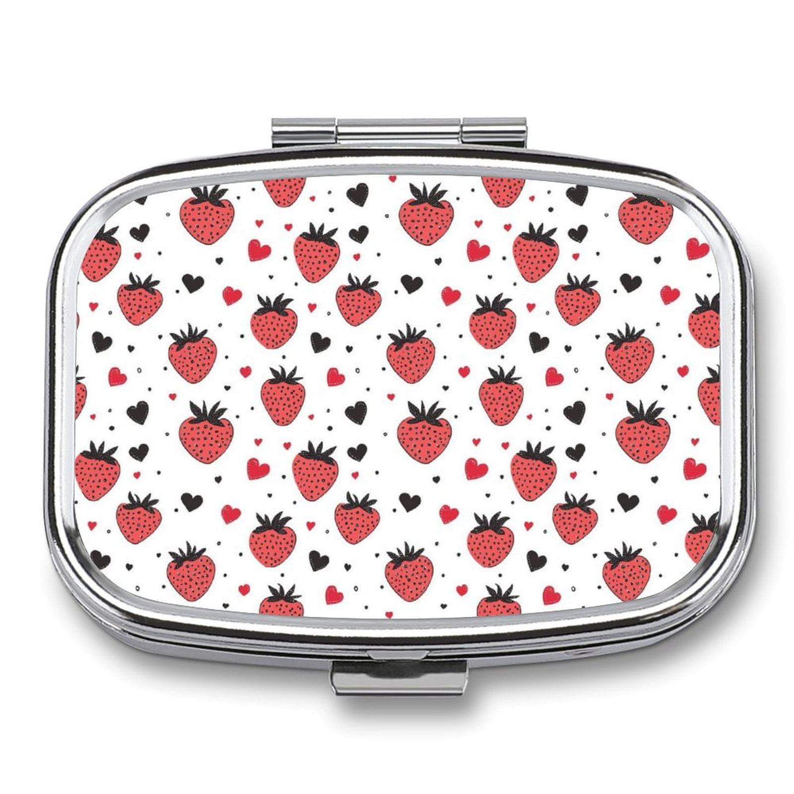 WNAGSB Berry Iconic Shapes-64 Small Pill Box, Metal Pill Box Organizer ...