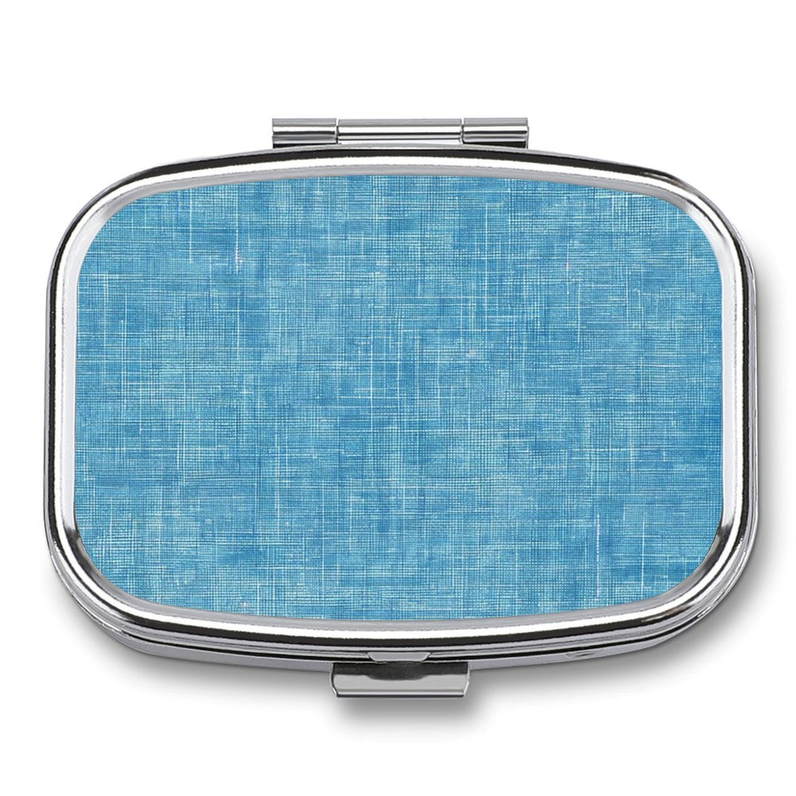 WNAGSB Blue Textures-466 Small Pill Box, Metal Pill Box Organizer with ...