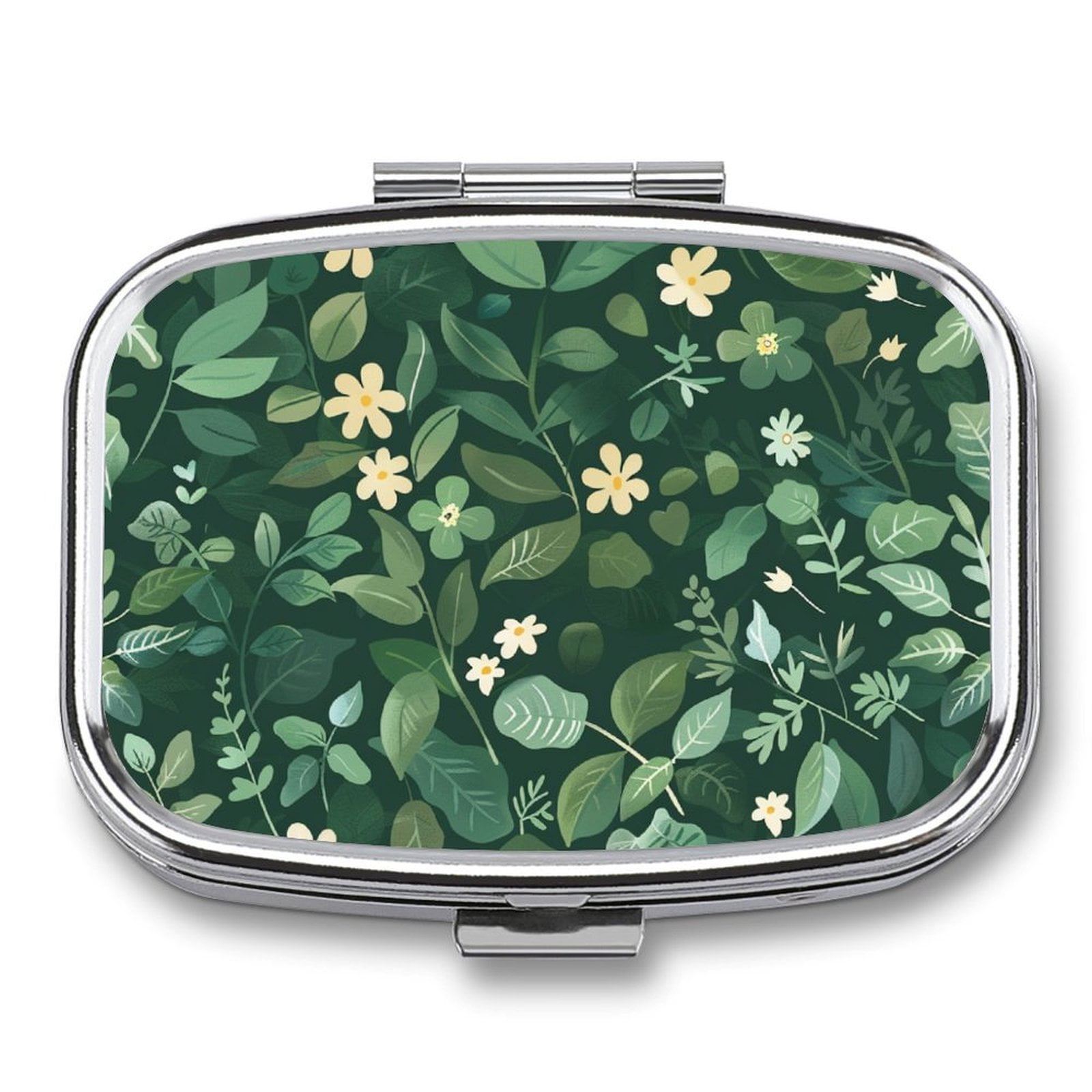 WNAGSB Botanical Green Ditsy-238 Small Pill Box, Metal Pill Box ...