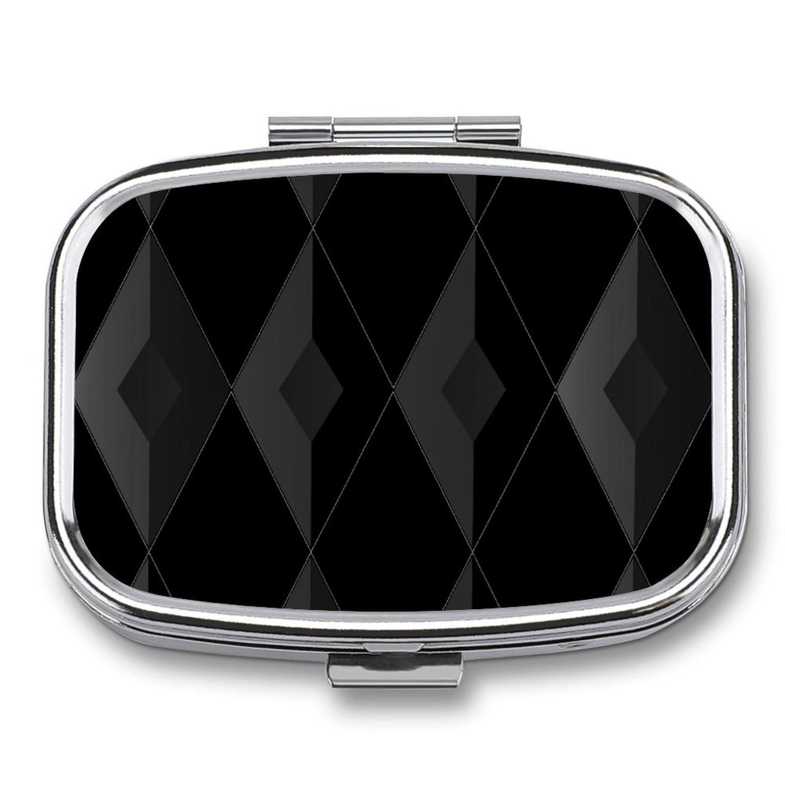 WNAGSB Elegant Black Harlequin 356 Small Pill Box, Metal Pill Box ...