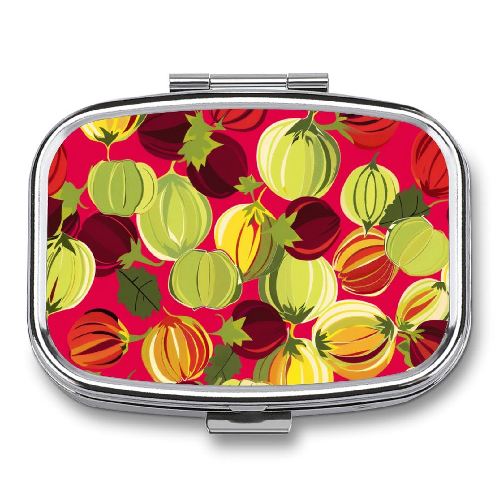 WNAGSB Energetic Gooseberry Pattern 320 Small Pill Box, Metal Pill Box ...