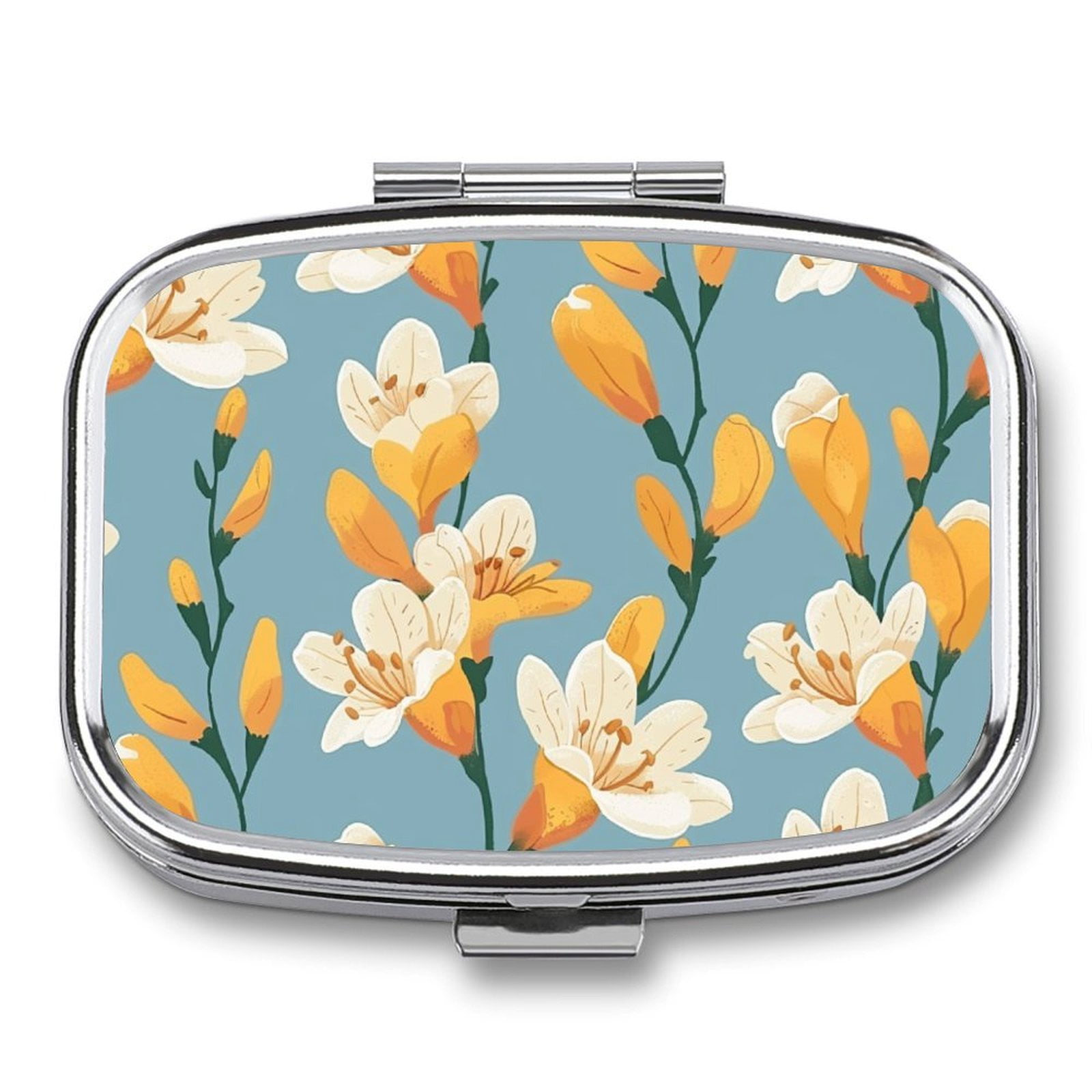 WNAGSB Festive Common Freesia-627 Small Pill Box, Metal Pill Box ...