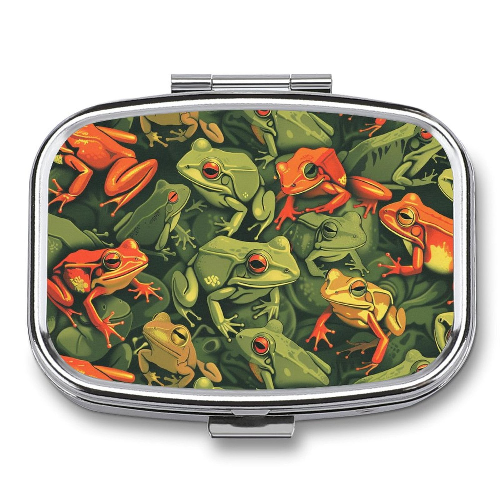 WNAGSB Frog Fun-15 Small Pill Box, Metal Pill Box Organizer with Lock ...