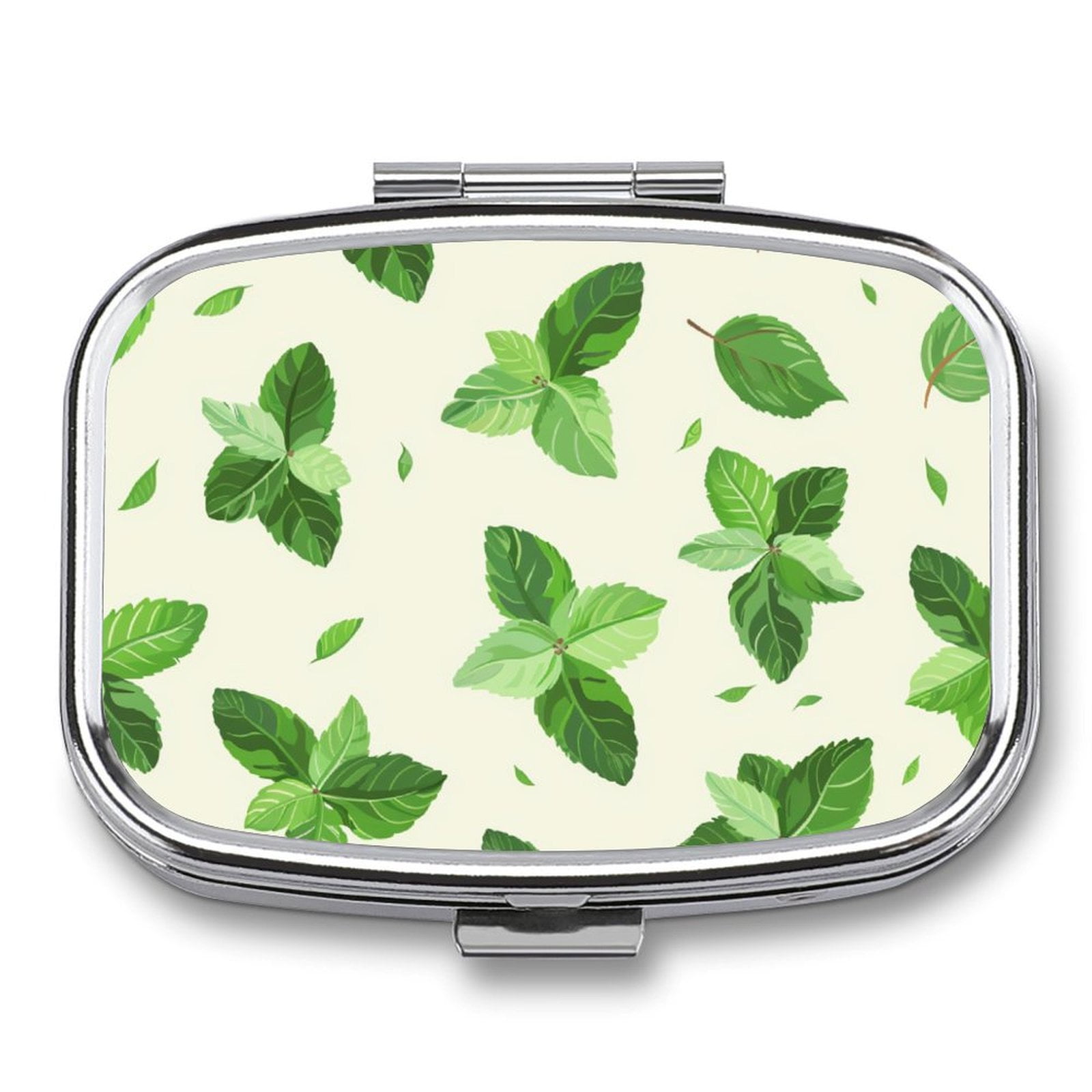 WNAGSB Lush Mint Icons 440 Small Pill Box, Metal Pill Box Organizer ...