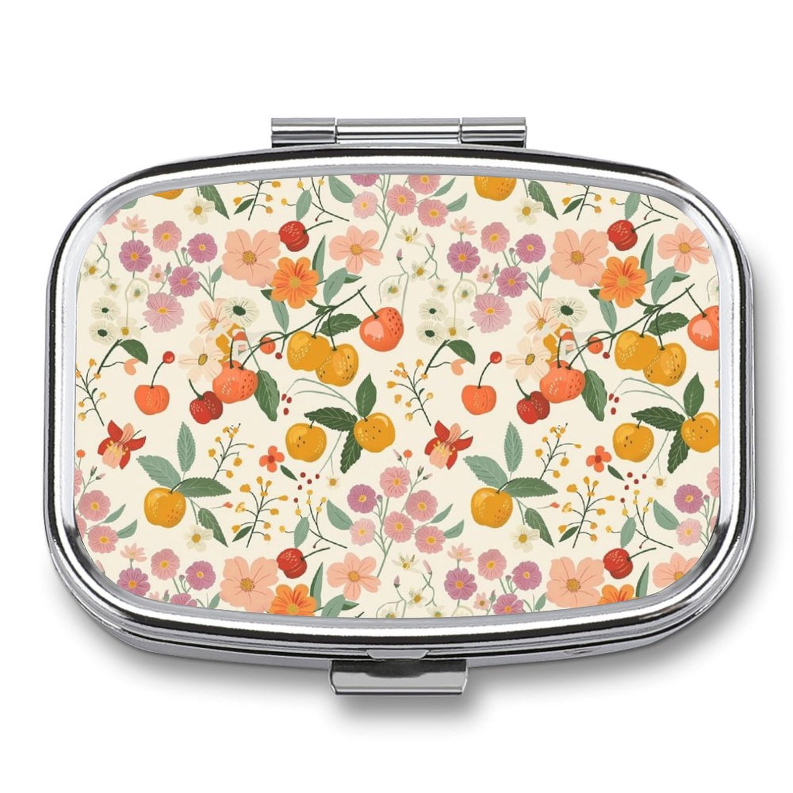 WNAGSB Natural Floral Cherry Bliss-632 Small Pill Box, Metal Pill Box ...