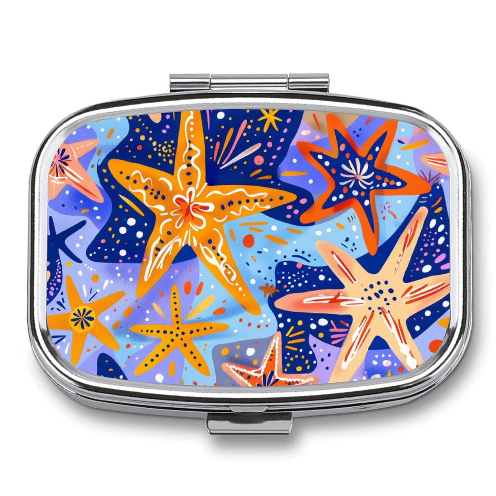 WNAGSB Playful Star Ornamentation -235 Small Pill Box, Metal Pill Box ...