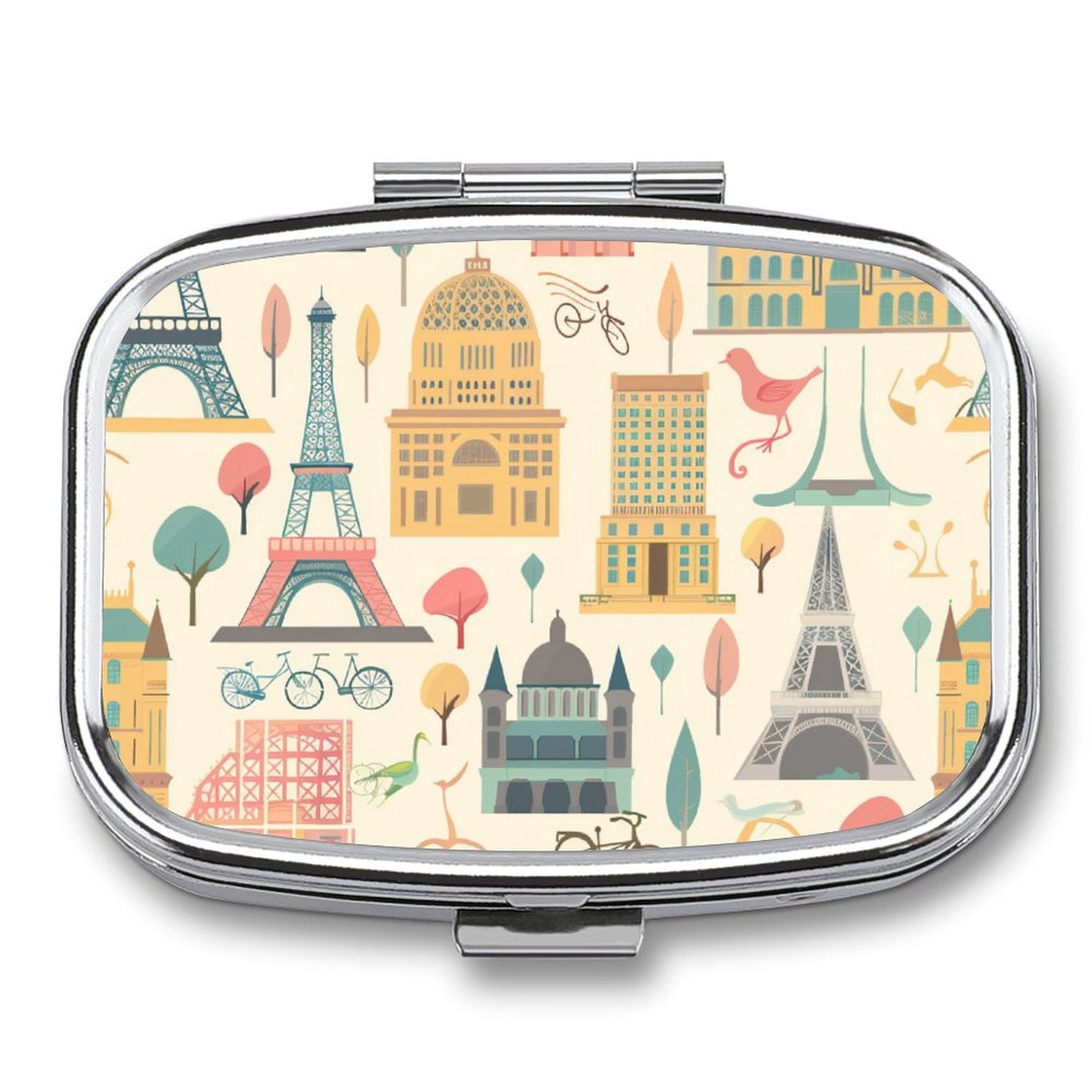 WNAGSB Renowned Paris Pattern 258 Small Pill Box, Metal Pill Box ...