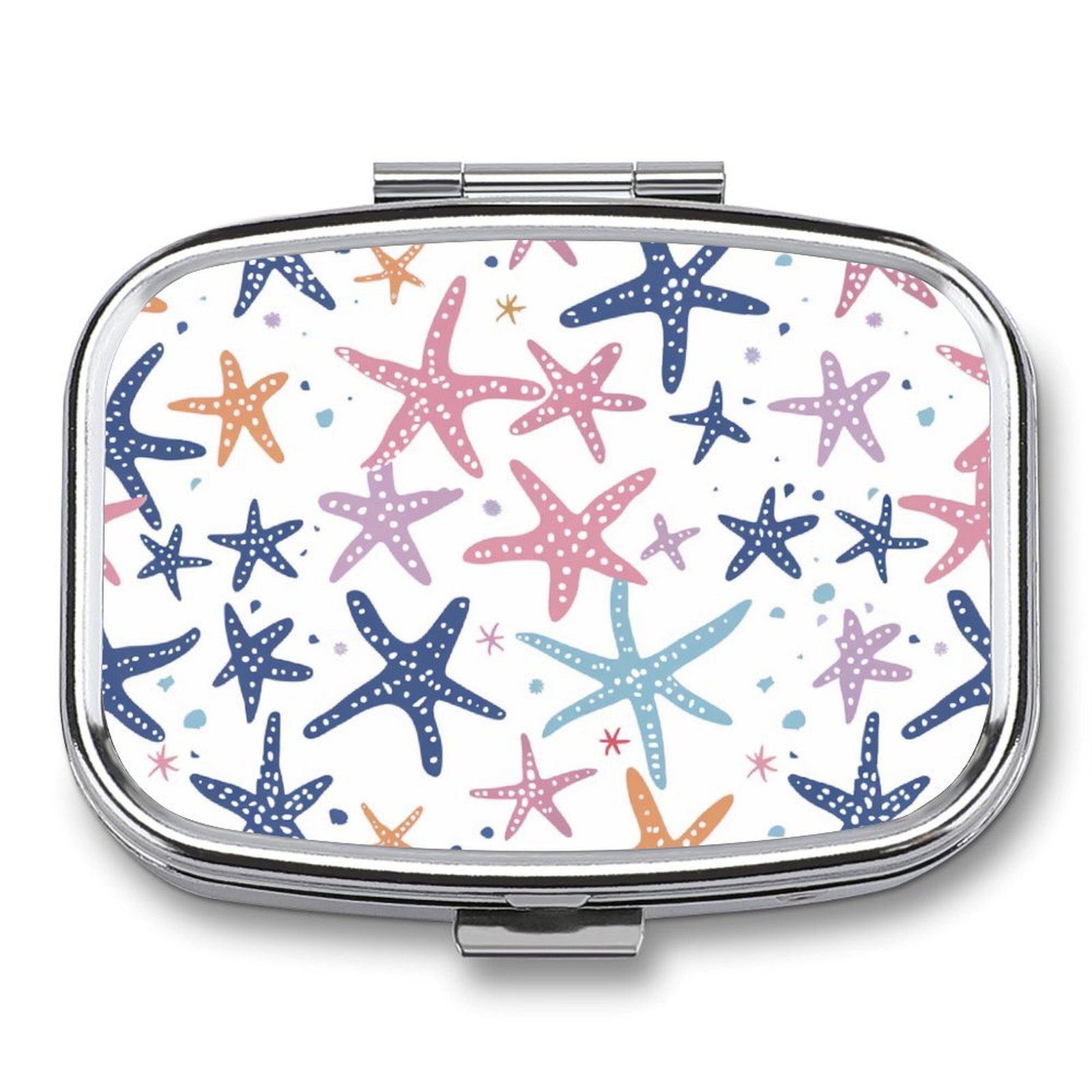 WNAGSB Starfish Ditsy Theme -471 Small Pill Box, Metal Pill Box ...