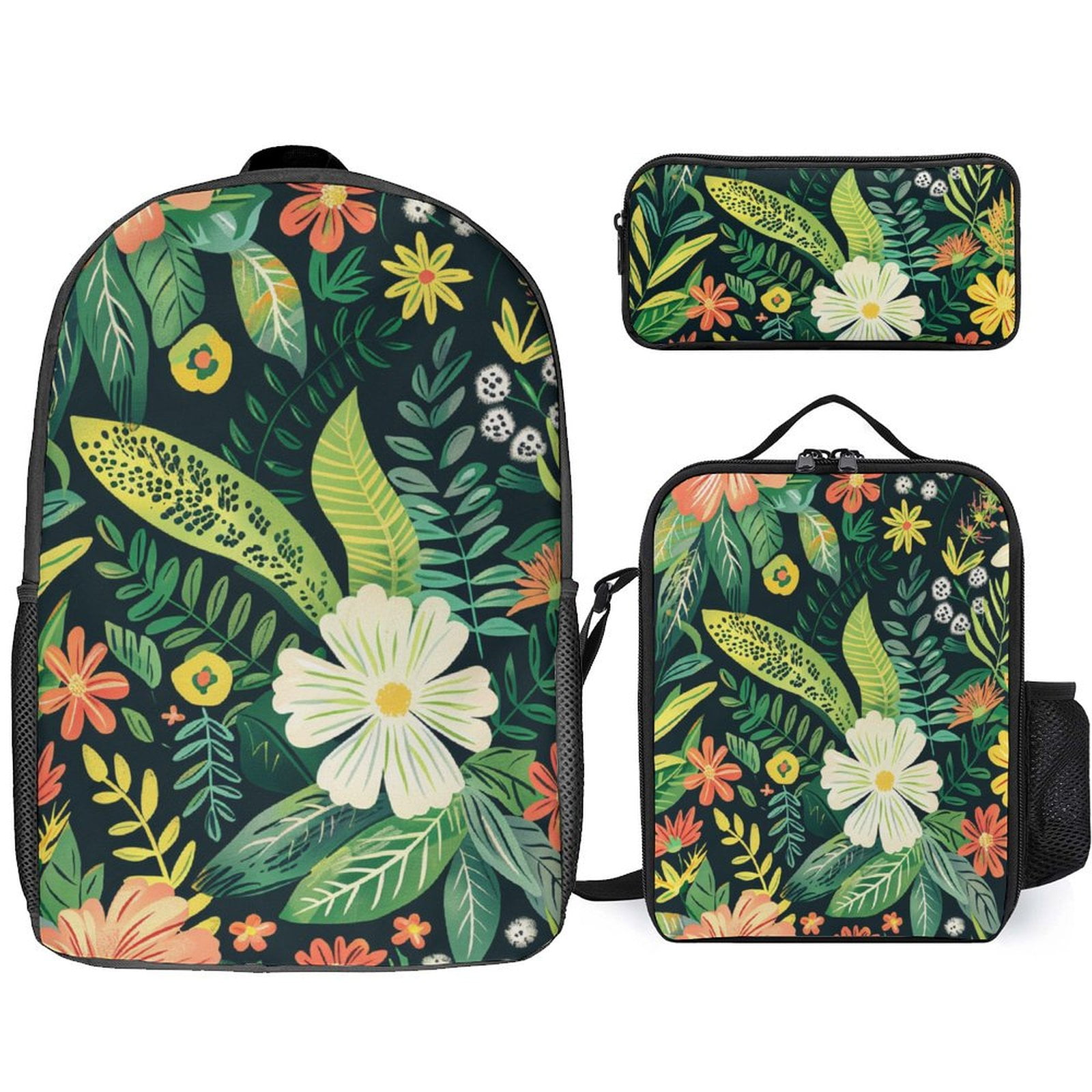 WNAGSB Summer Plants-325 School Backpack 3 in 1 Set, Casual Daypack ...