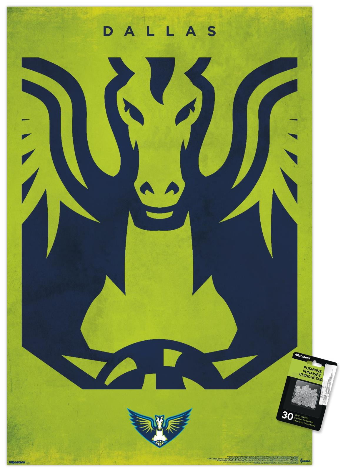 WNBA Dallas Wings - Logo 25 Wall Poster with Push Pins, 22.375" x 34 ...