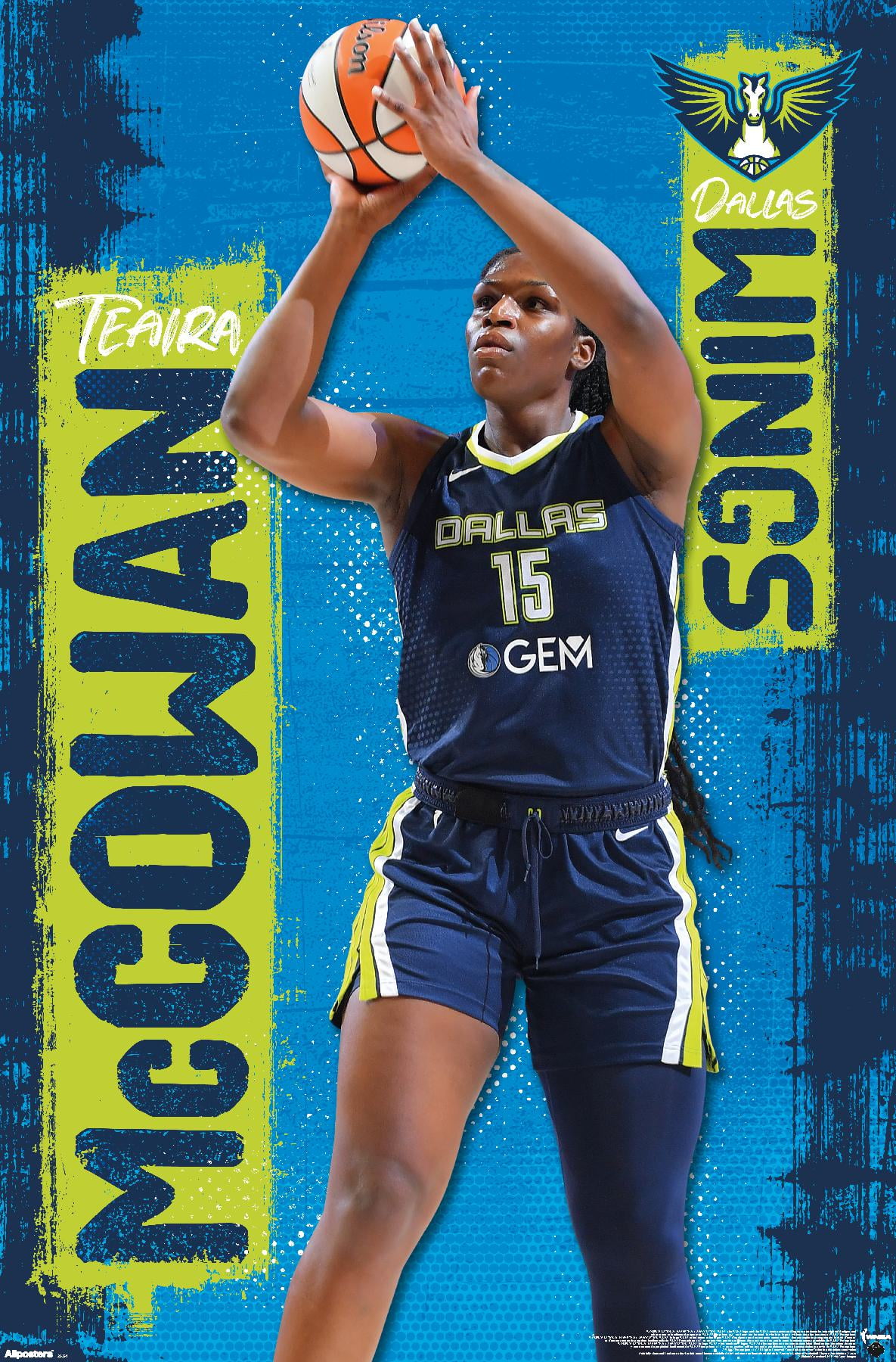 WNBA Dallas Wings - Teaira McCowan 25 Wall Poster, 14.725" x 22.375 ...