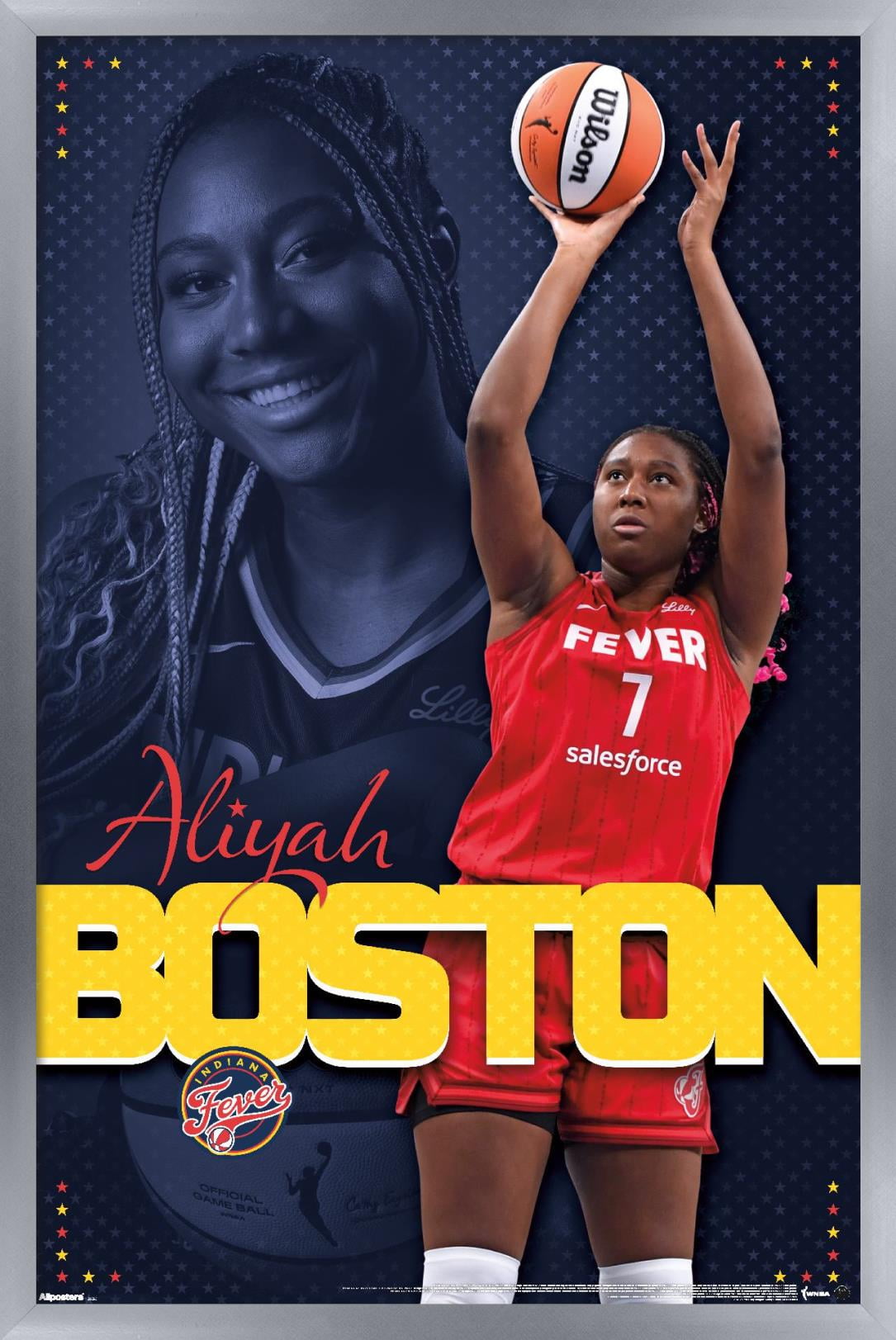 WNBA Indiana Fever - Aliyah Boston 25 Wall Poster, 22.375" x 34" Framed ...