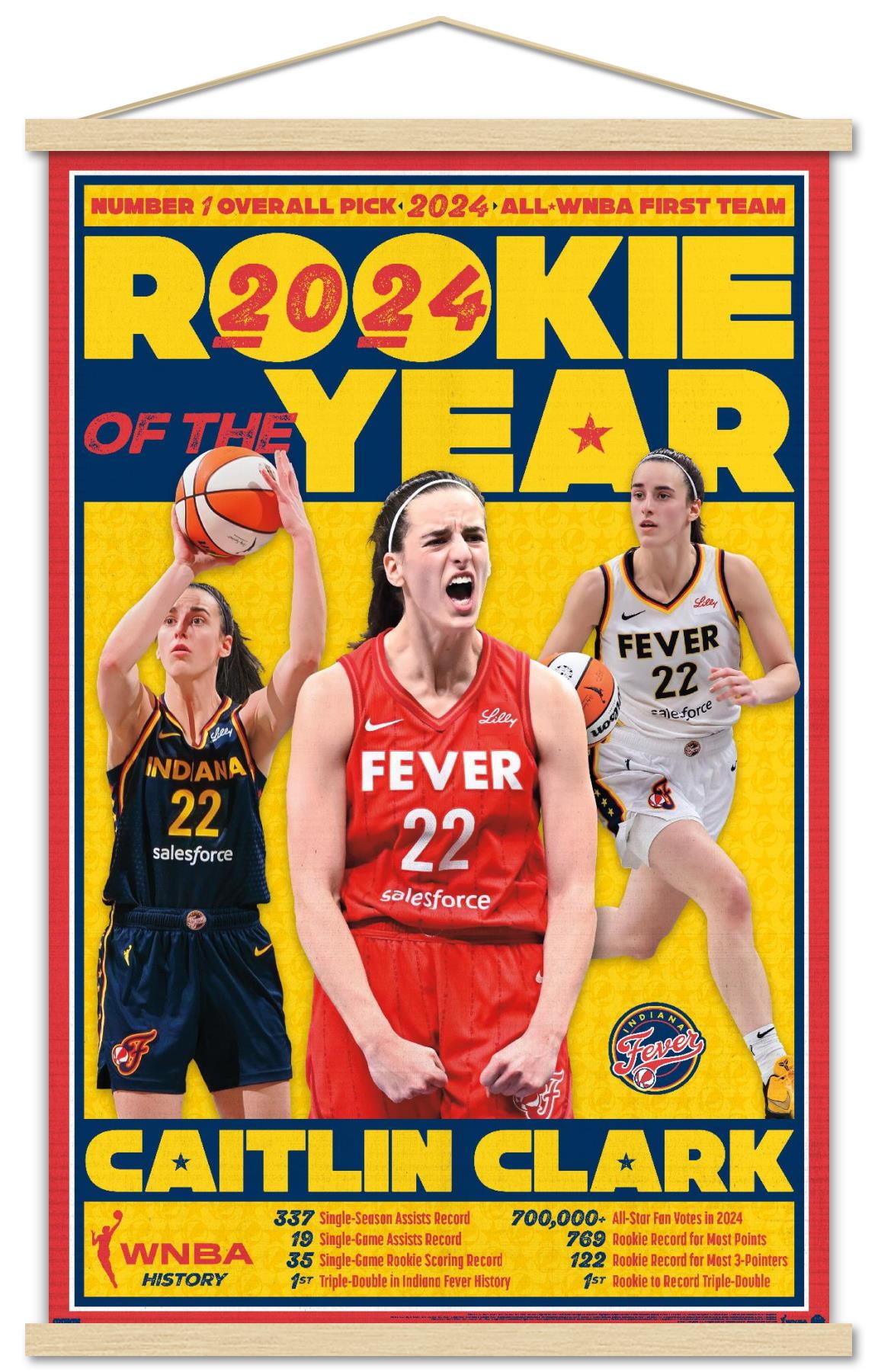WNBA Indiana Fever - Caitlin Clark 2024 Rookie of the Year Wall Poster ...