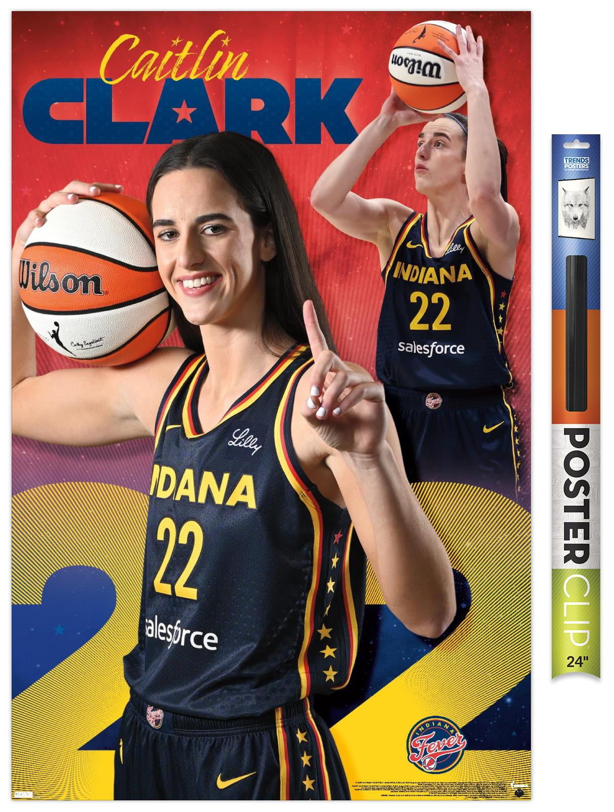 WNBA Indiana Fever - Caitlin Clark 24 Wall Poster, 22.375" x 34 ...