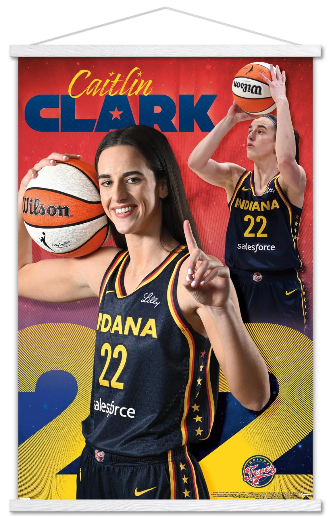 WNBA Indiana Fever - Caitlin Clark 24 Wall Poster with Magnetic Frame ...