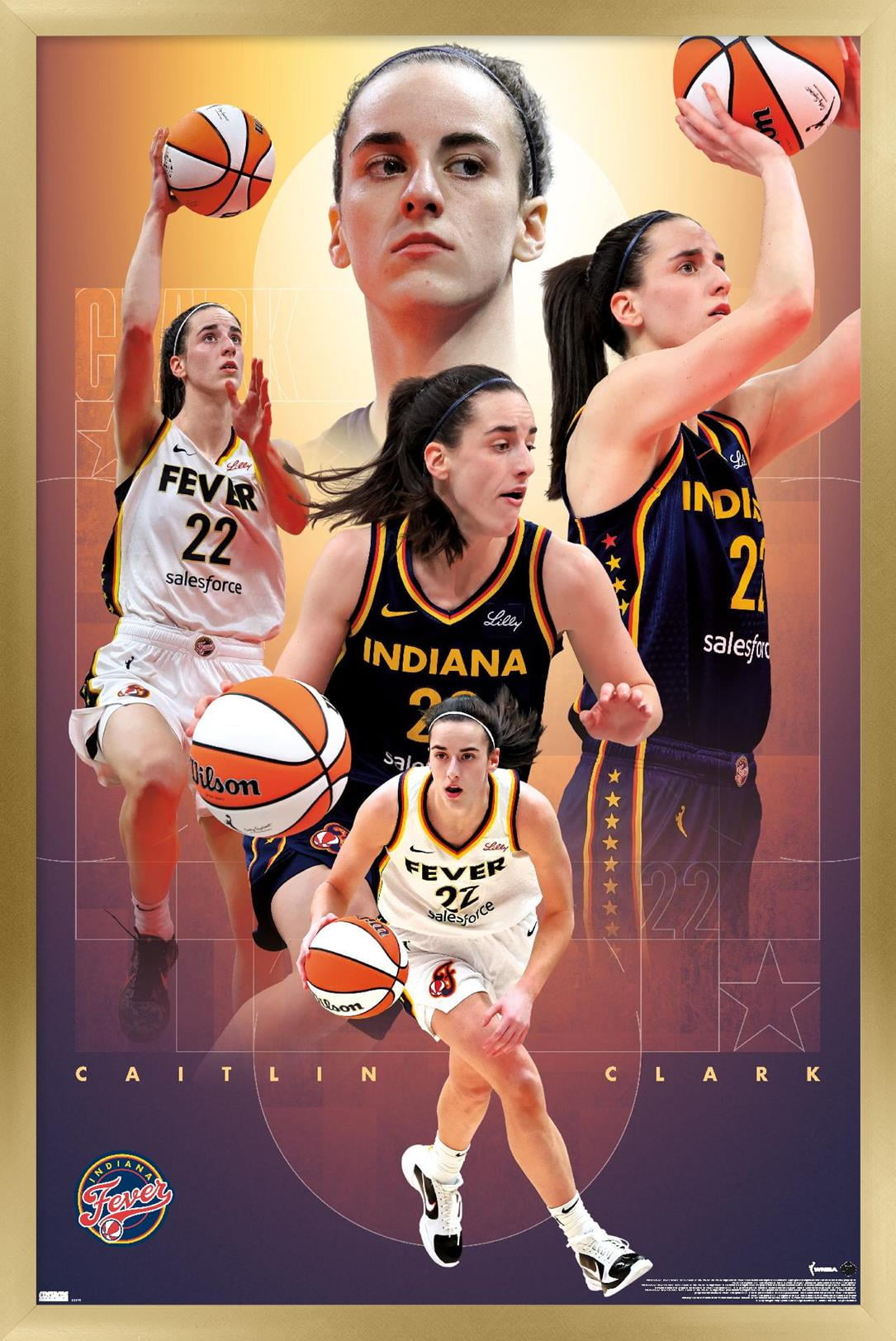 WNBA Indiana Fever - Caitlin Clark 25 Wall Poster, 22.375" x 34" Framed ...