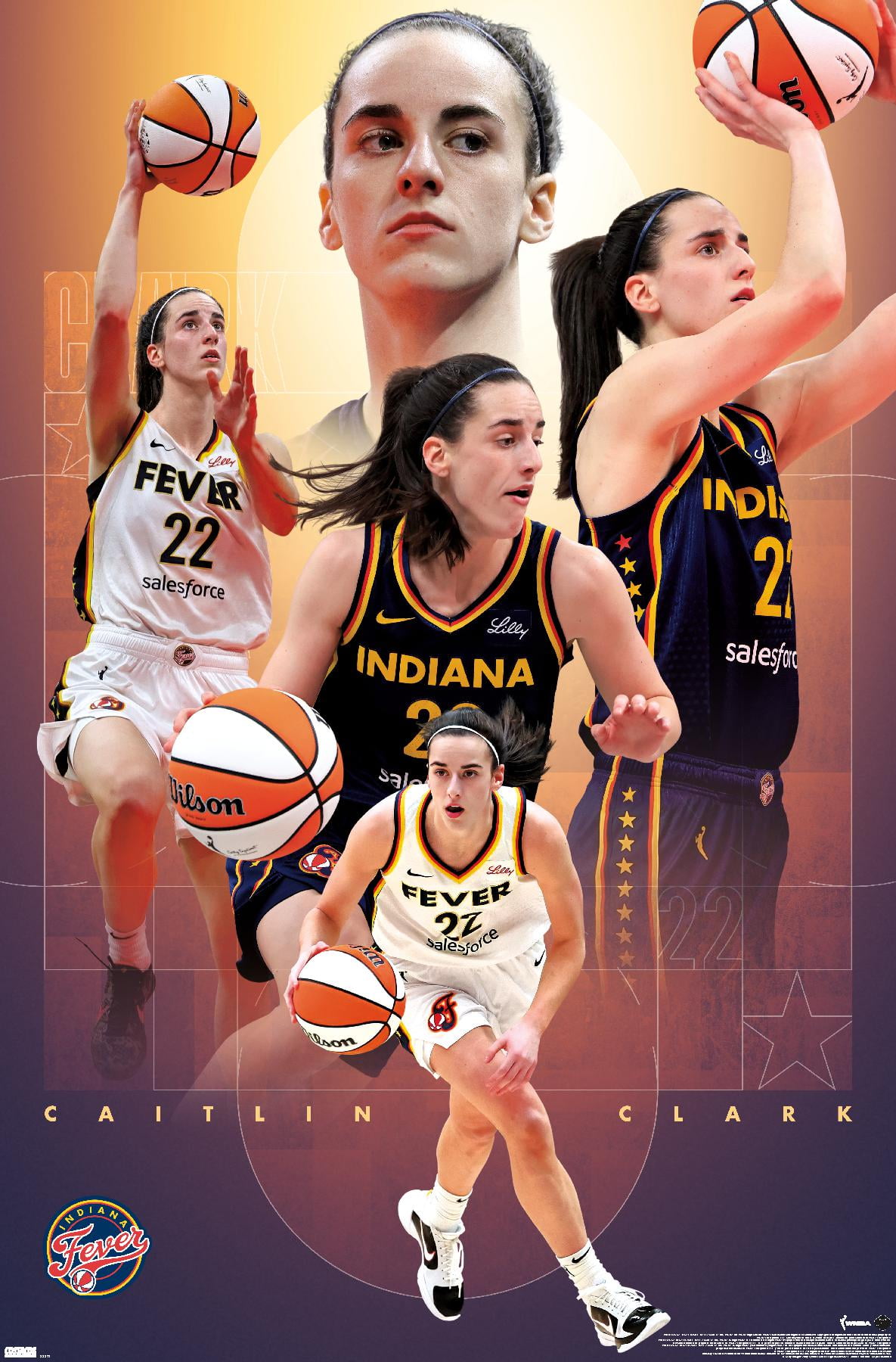 WNBA Indiana Fever - Caitlin Clark 25 Wall Poster, 22.375" x 34 ...