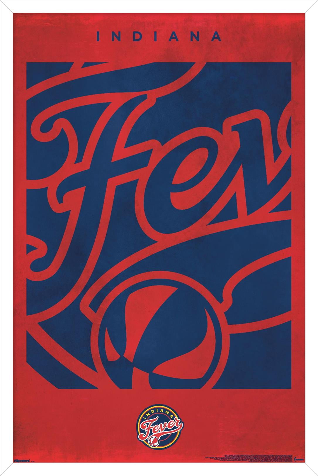 WNBA Indiana Fever - Logo 25 Wall Poster, 14.725" x 22.375" Framed ...