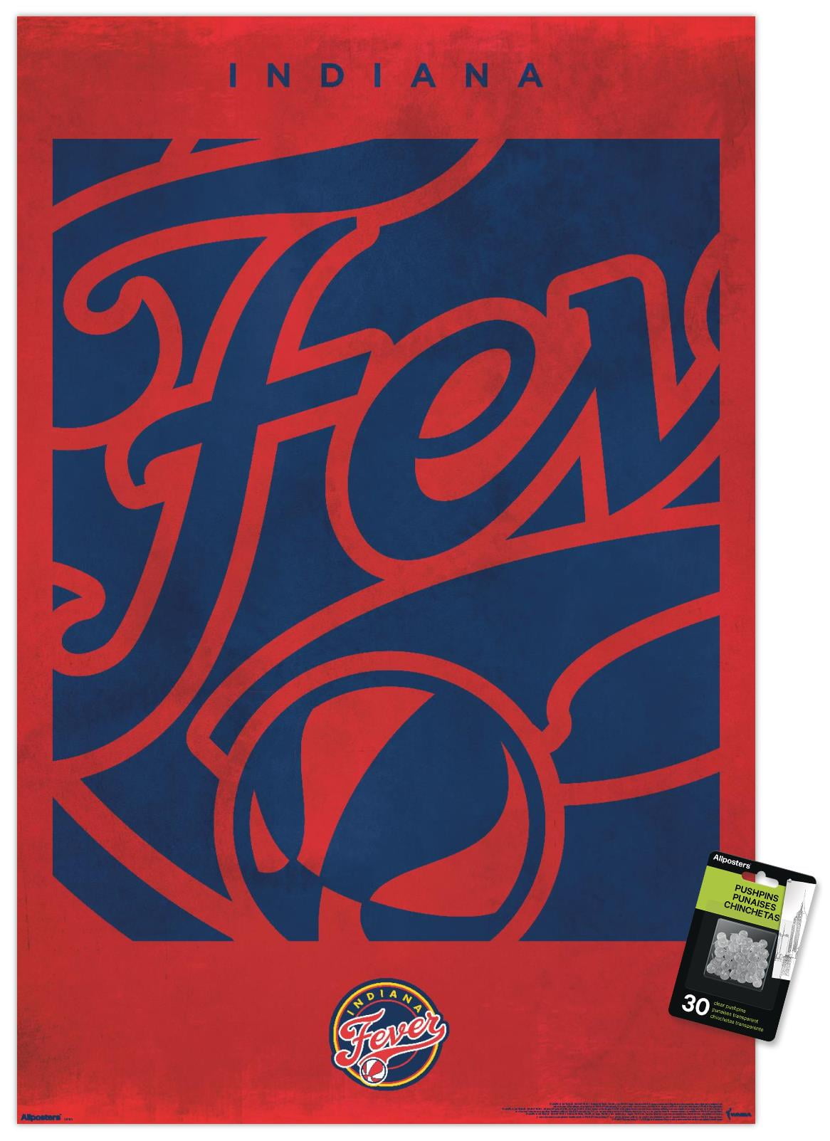 WNBA Indiana Fever - Logo 25 Wall Poster with Push Pins, 22.375" x 34 ...