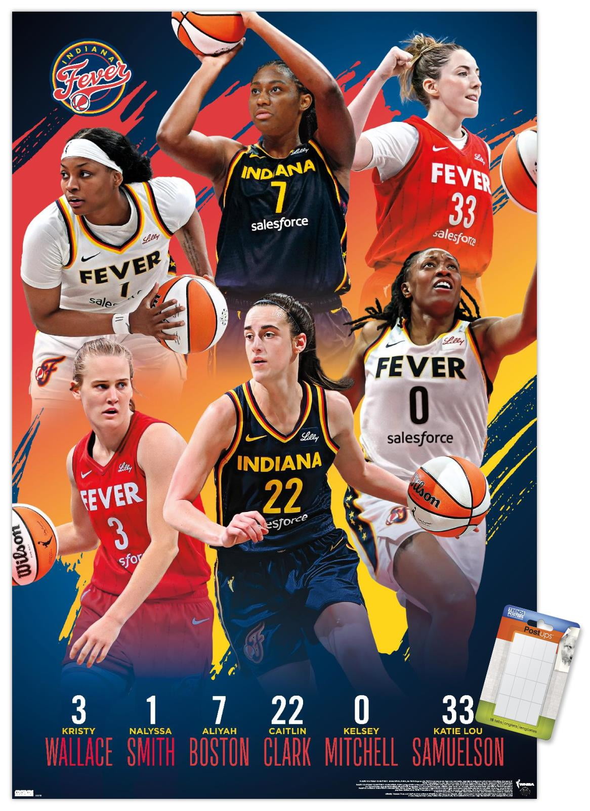 WNBA Indiana Fever -Team 24 Wall Poster, 14.725" x 22.375" - Walmart.com