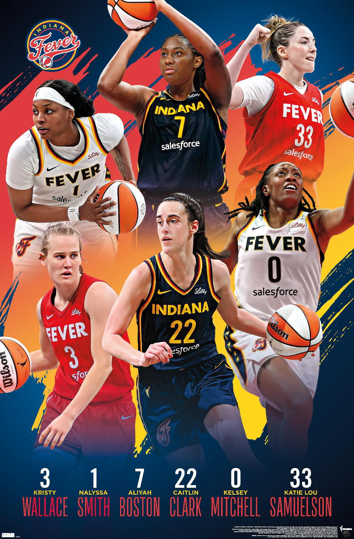 WNBA Indiana Fever -Team 24 Wall Poster, 22.375" x 34" - Walmart.com
