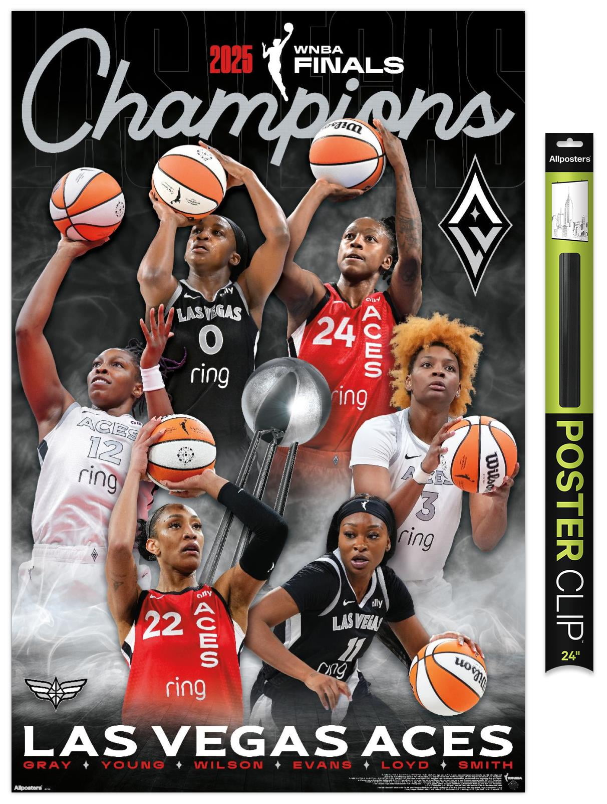 WNBA Las Vegas Aces - 2025 WNBA Finals Champions Wall Poster, 22.375" x ...