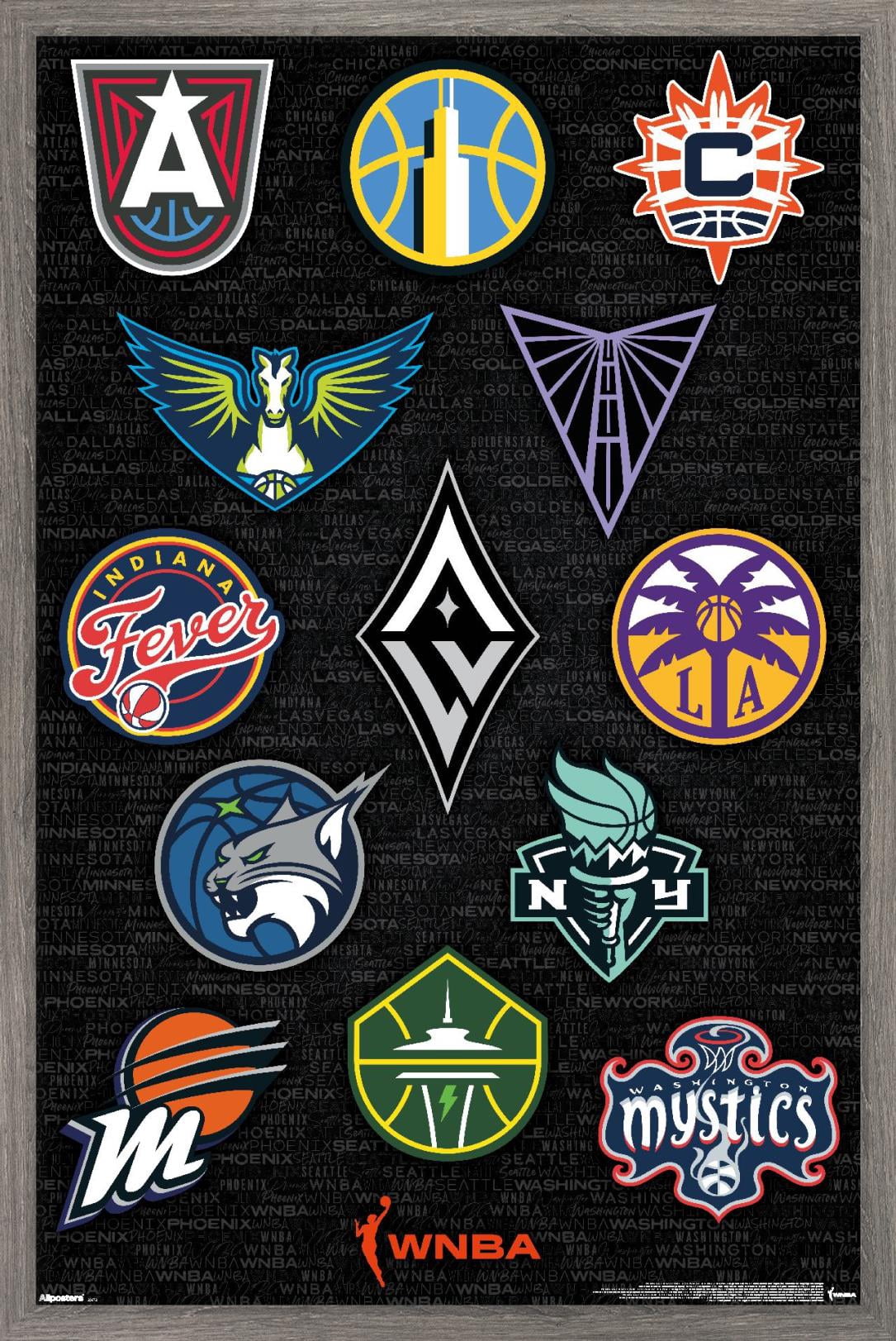 WNBA League - Logos 25 Wall Poster, 22.375" x 34" Framed - Walmart.com