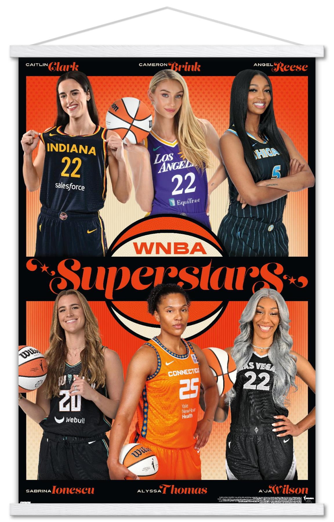 WNBA League - Superstars 24 Wall Poster with Magnetic Frame, 22.375" x ...